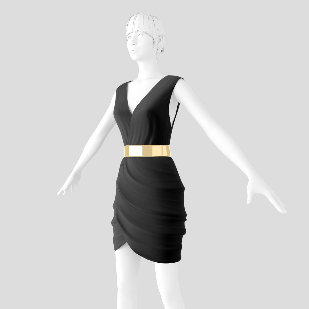 3d Black Dress