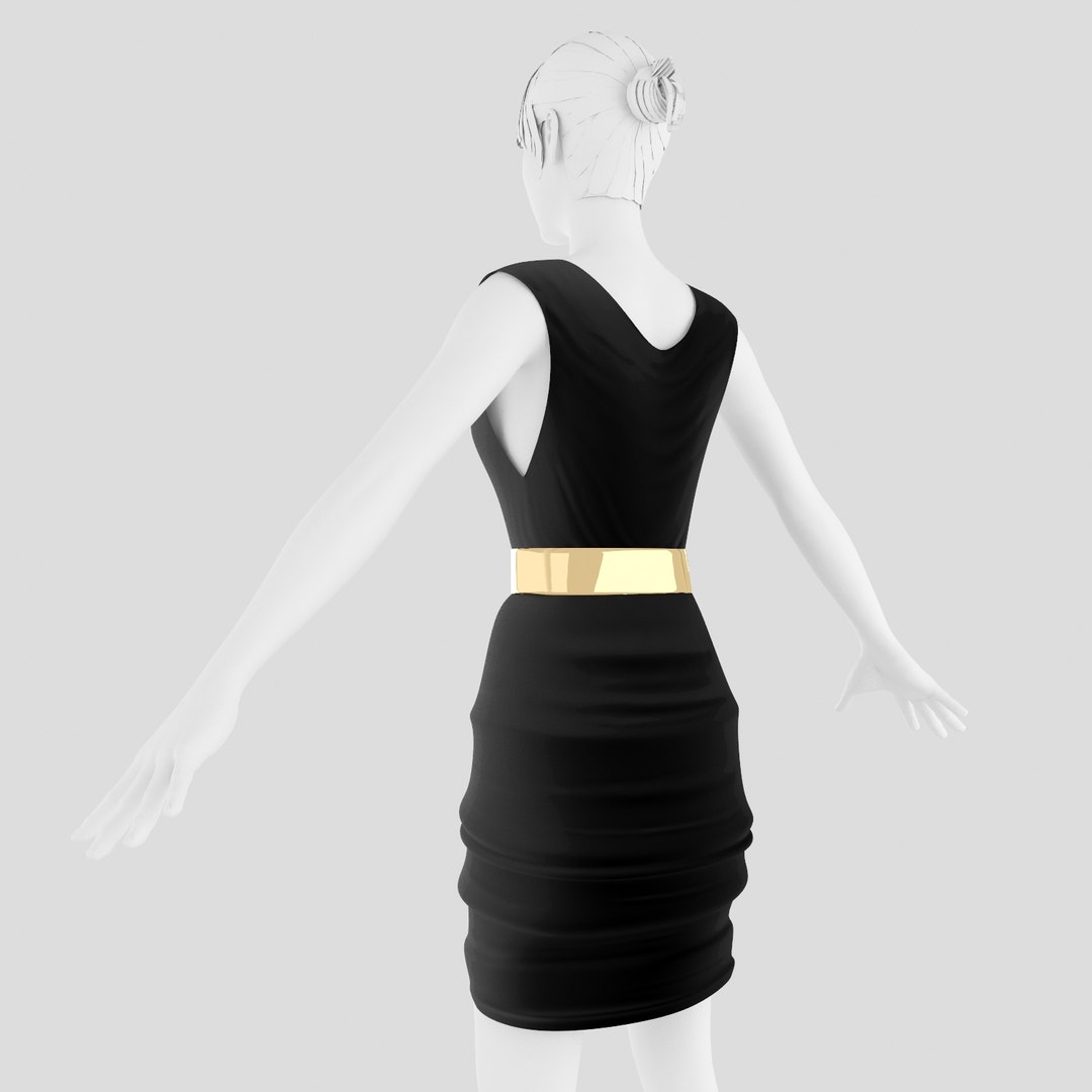 3d Black Dress