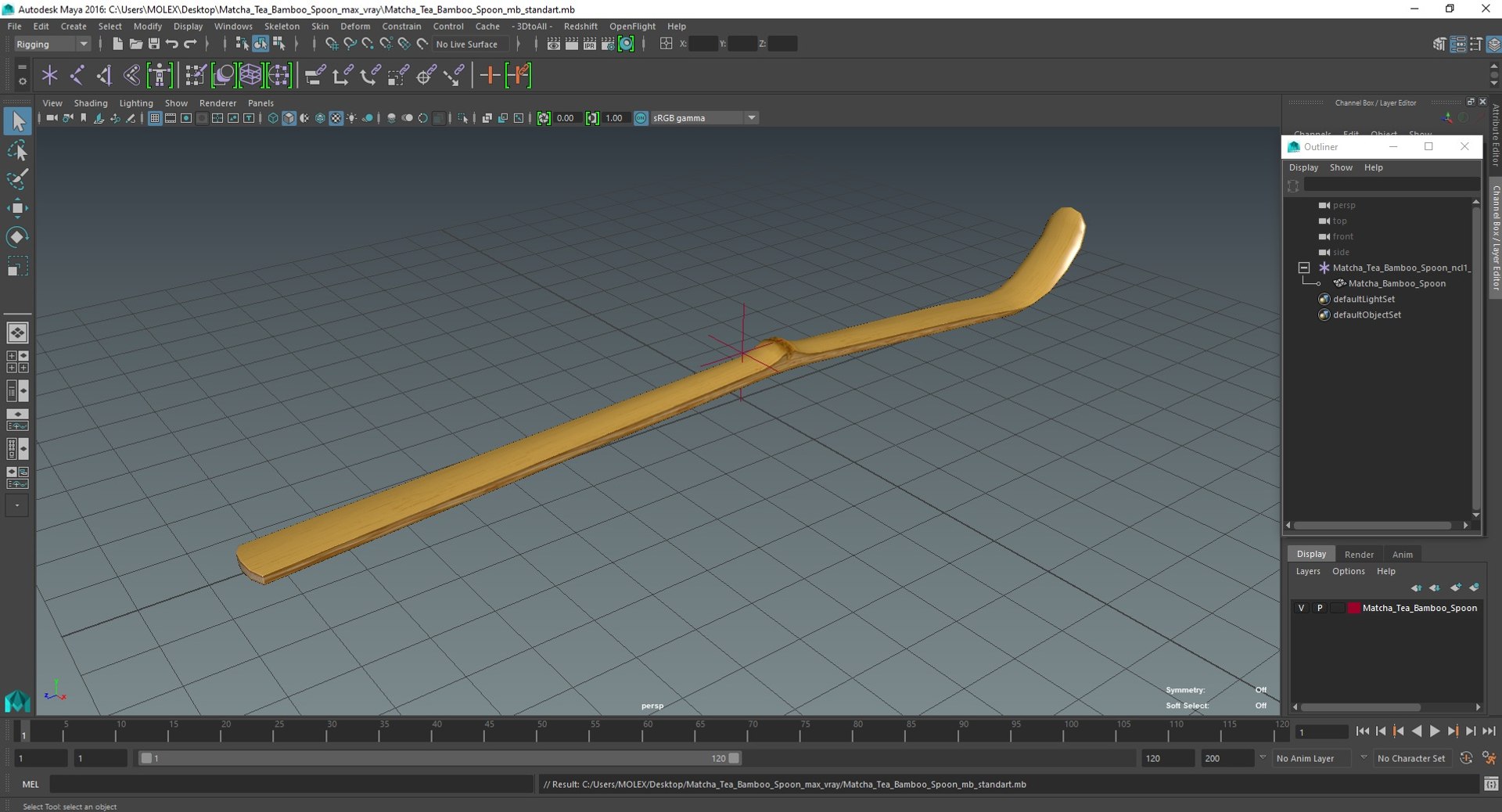 Matcha Tea Bamboo Spoon 3D Model - TurboSquid 2214172