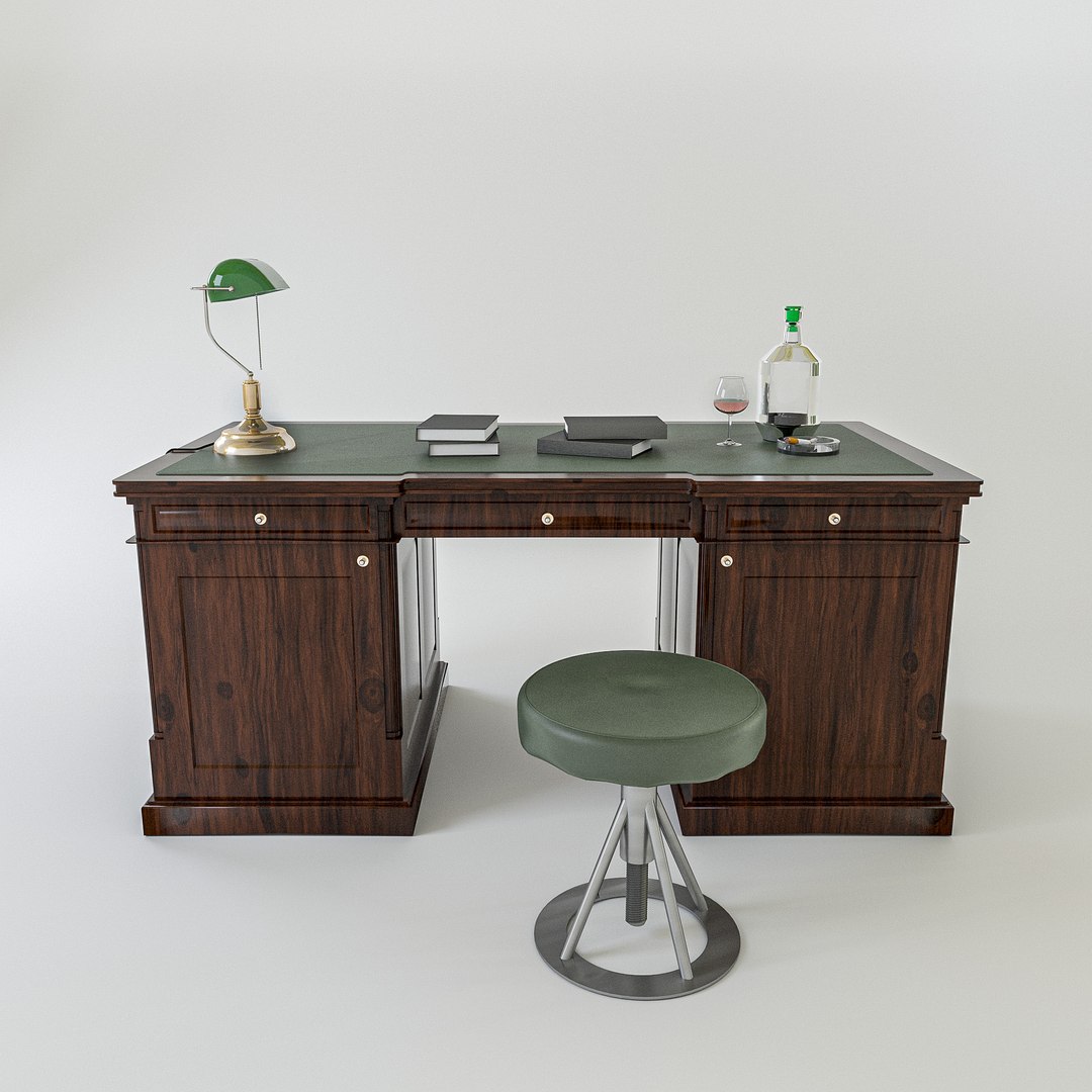 Classic Working Table Desk 3D Model - TurboSquid 1533103