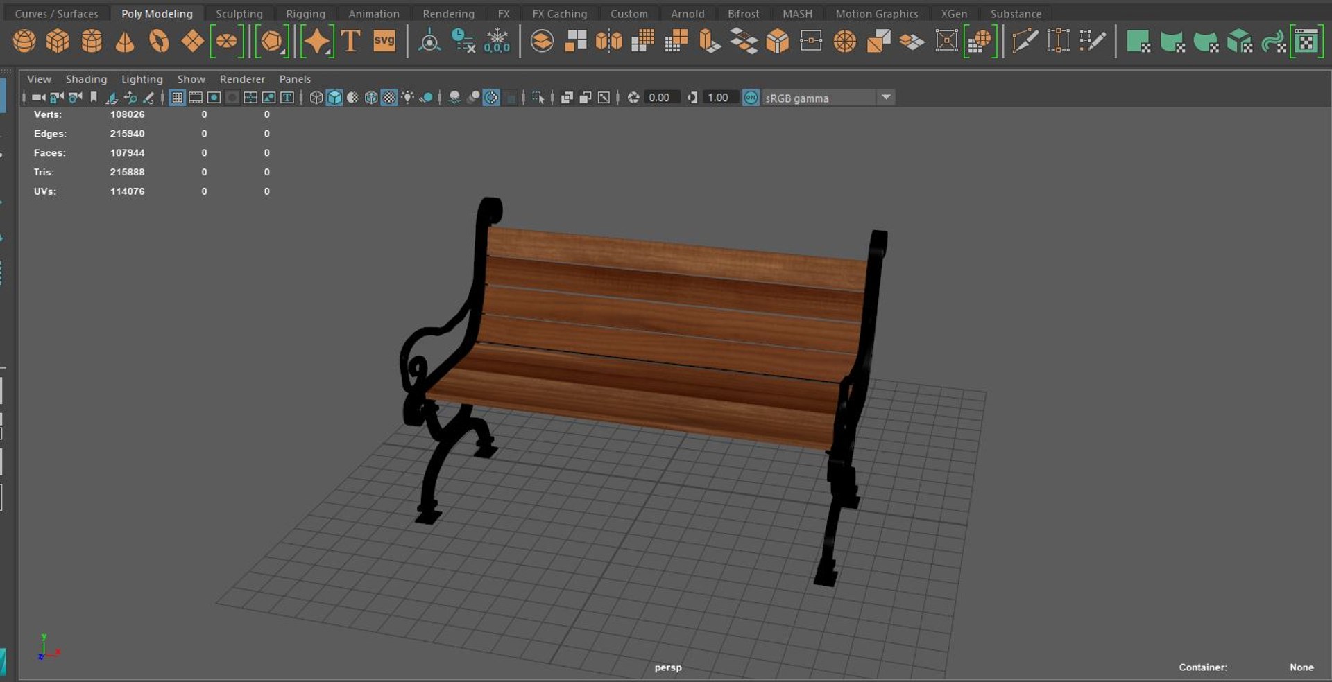 3D bench furniture seat model - TurboSquid 1682487