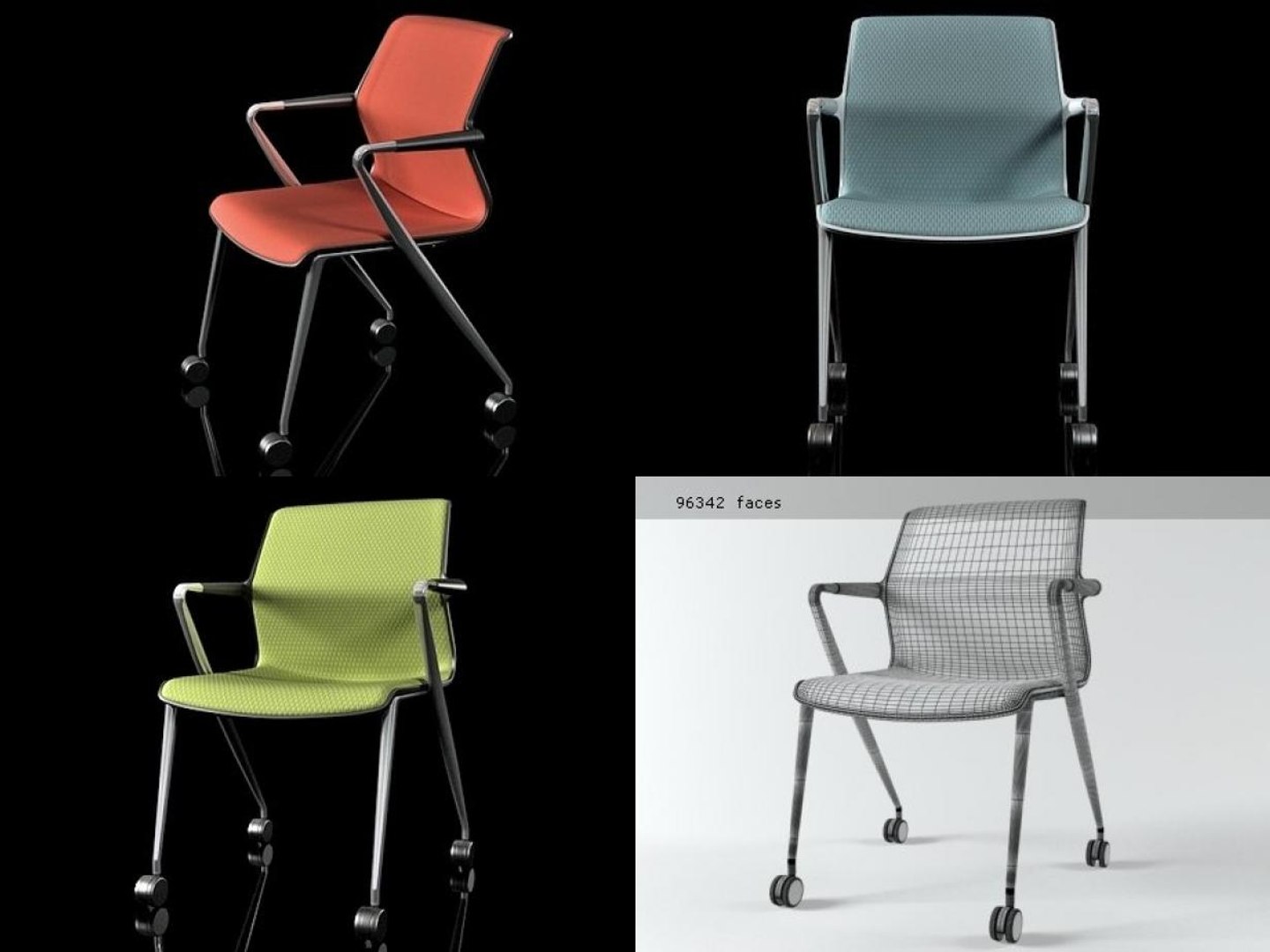 Unix Chair 4-legs 3D Model - TurboSquid 1177158