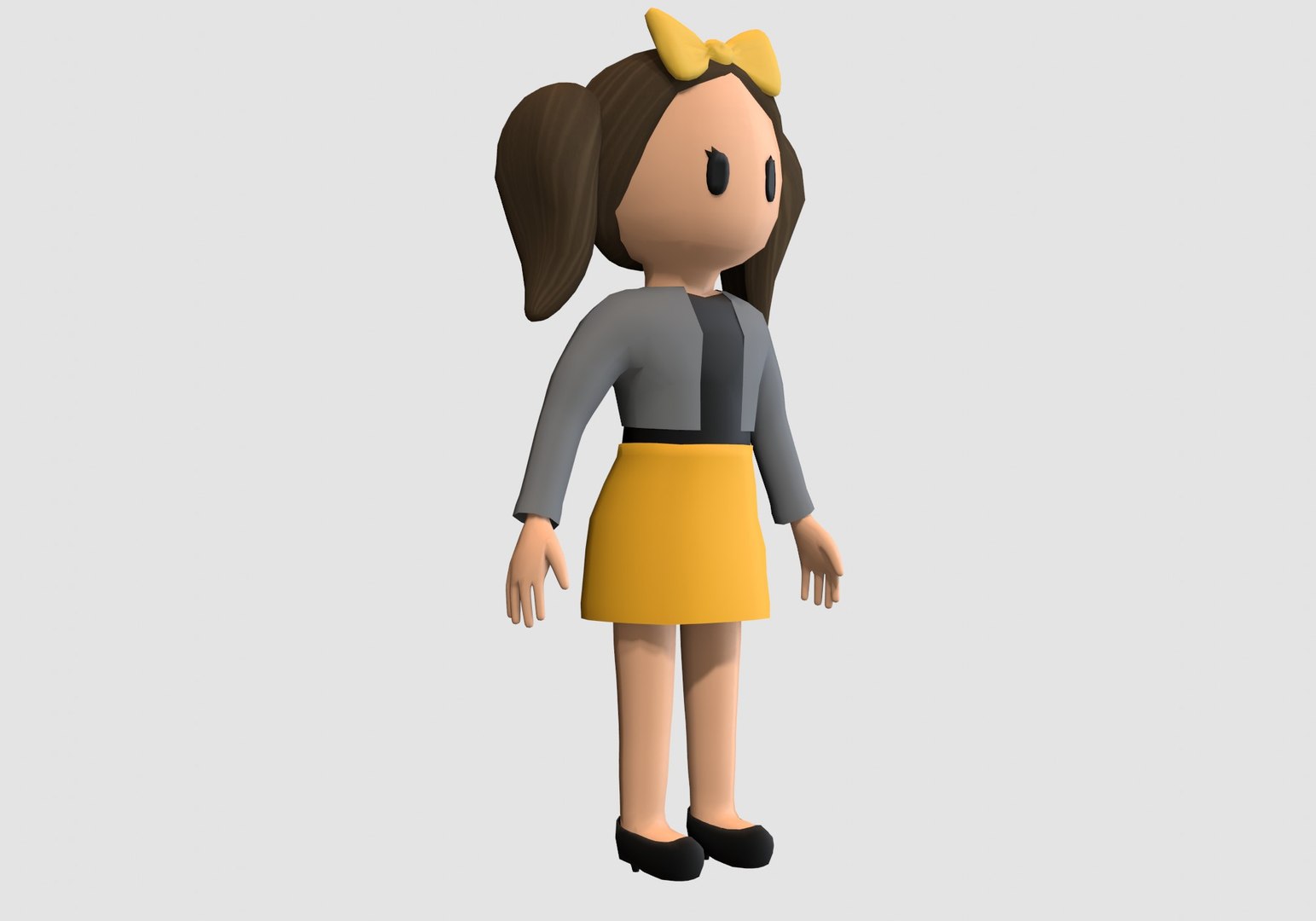 3D Chic Cartoon Girl Model - TurboSquid 1929922