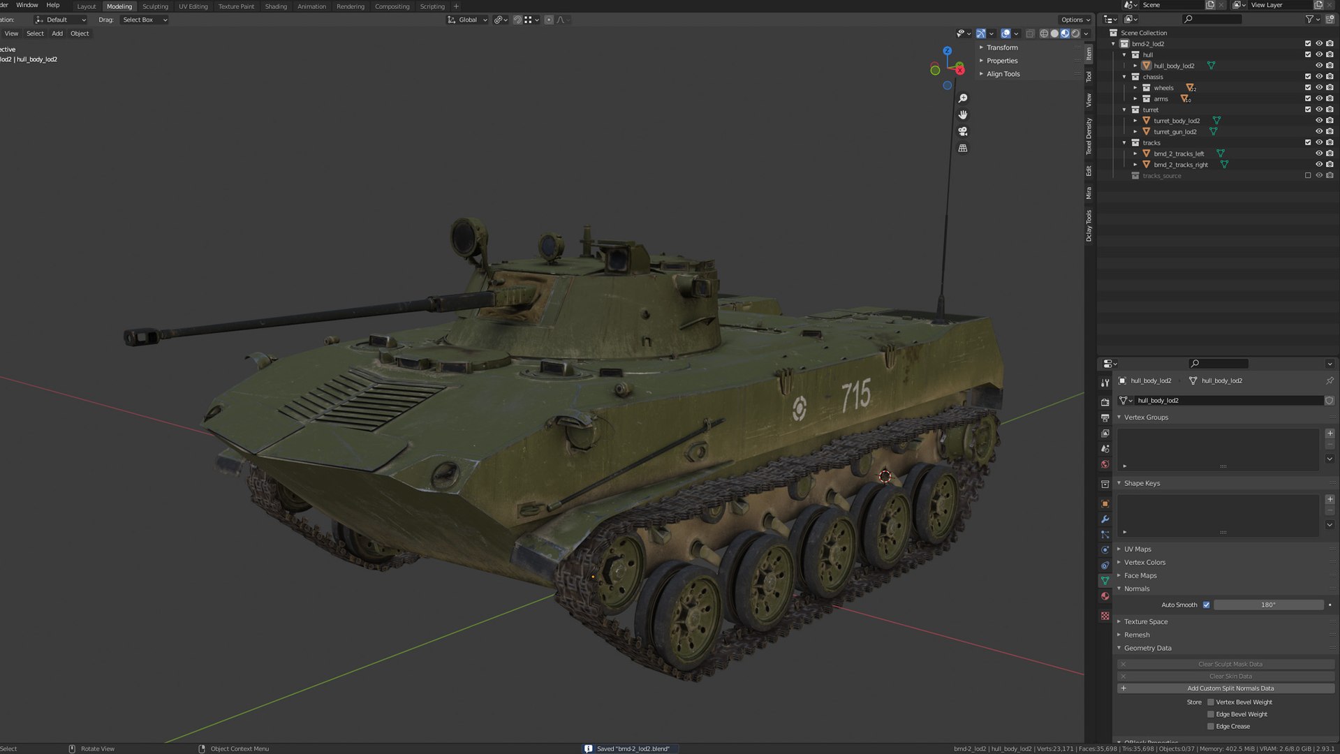 BMD-2 LOD2 Low-Poly 3D Model - TurboSquid 1822658