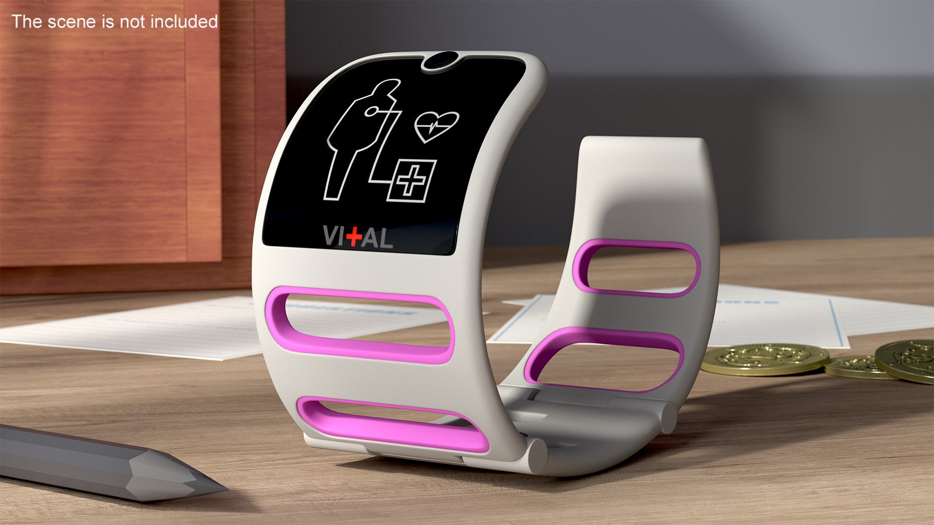 3D Model Smart Health Monitoring Bracelet Vital Pink - TurboSquid 2225943