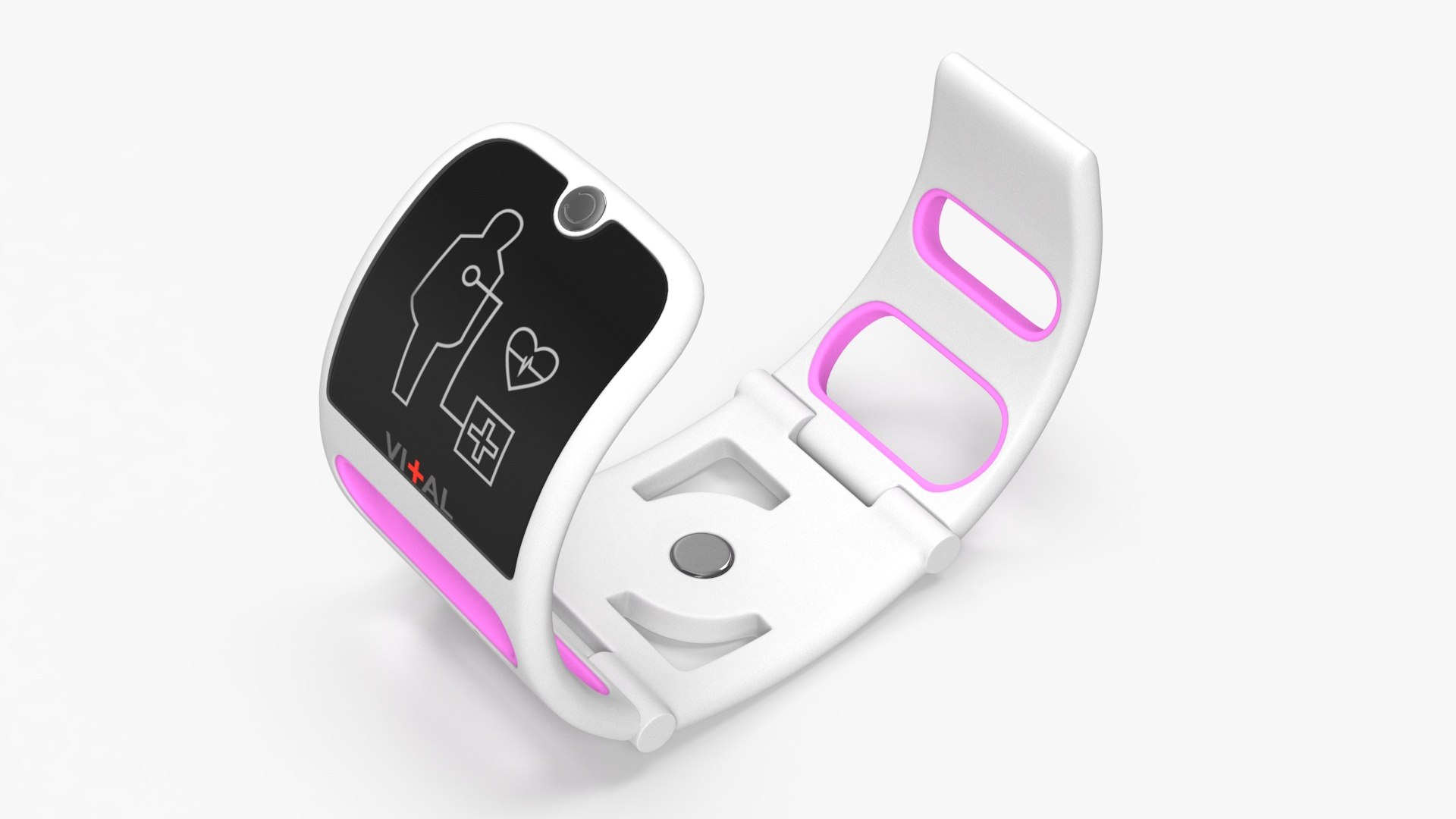 3D Model Smart Health Monitoring Bracelet Vital Pink - TurboSquid 2225943