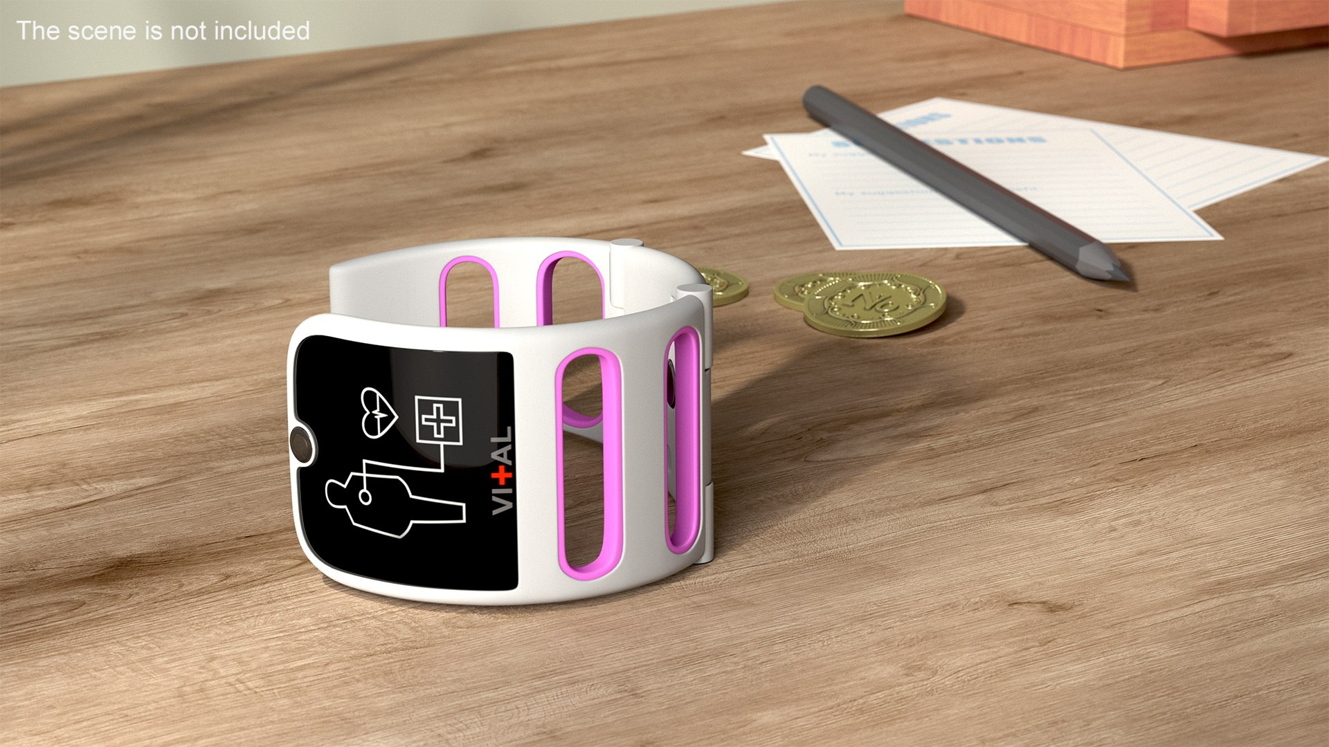 3D Model Smart Health Monitoring Bracelet Vital Pink - TurboSquid 2225943