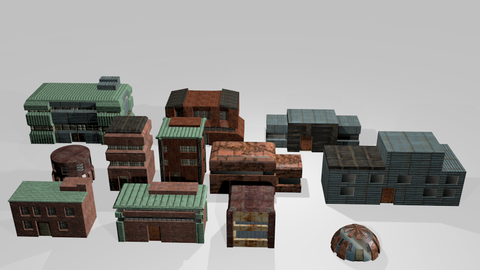buildings rusted blend free