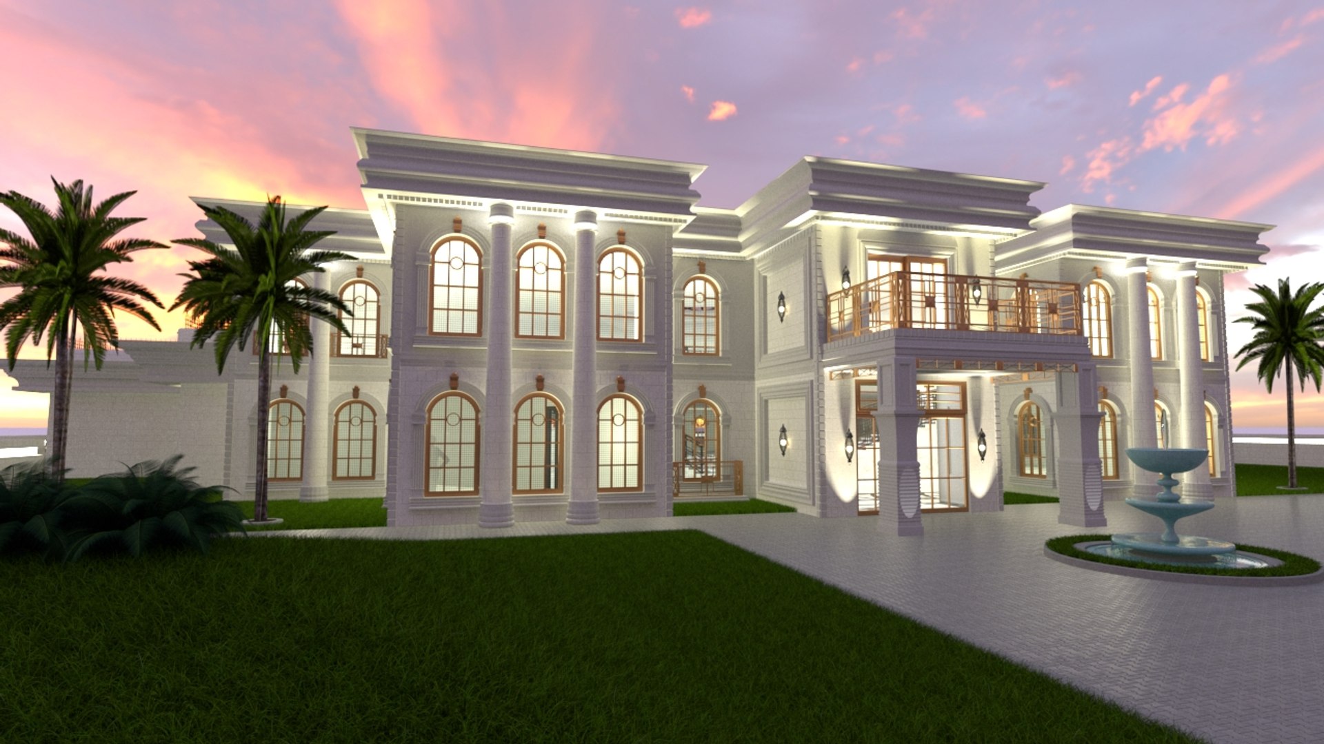 3D Classic Mansion La Model - TurboSquid 1342817