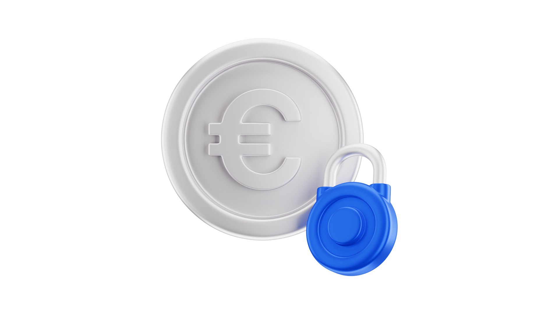 Coin Euro Lock Small Icon 3D - TurboSquid 2505451