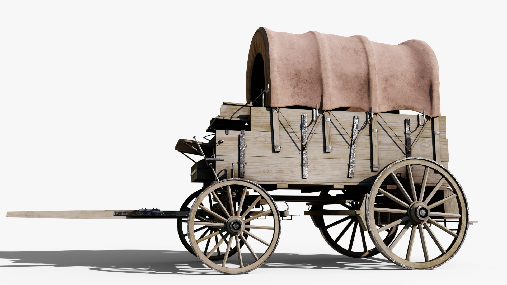3D Large Covered Wagon Model - TurboSquid 2225667