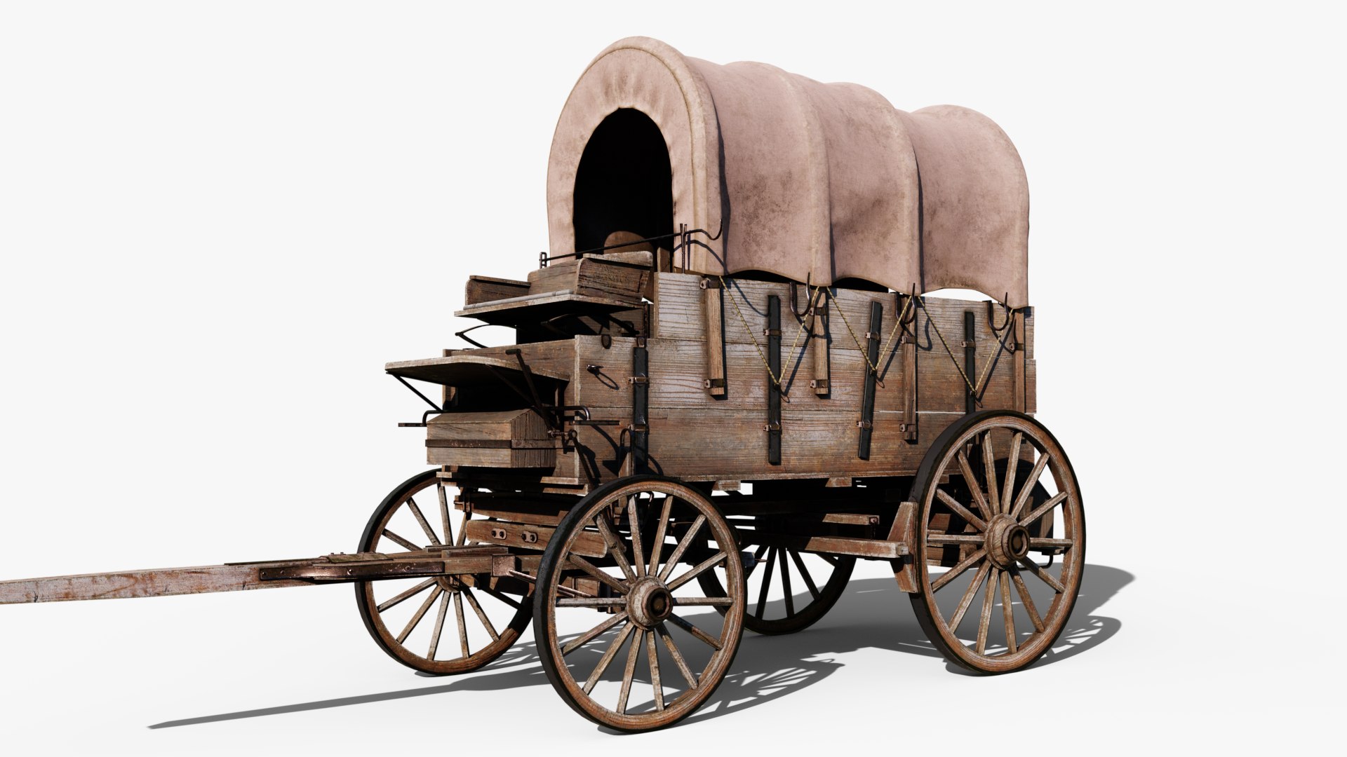 3D Large Covered Wagon Model - TurboSquid 2225667