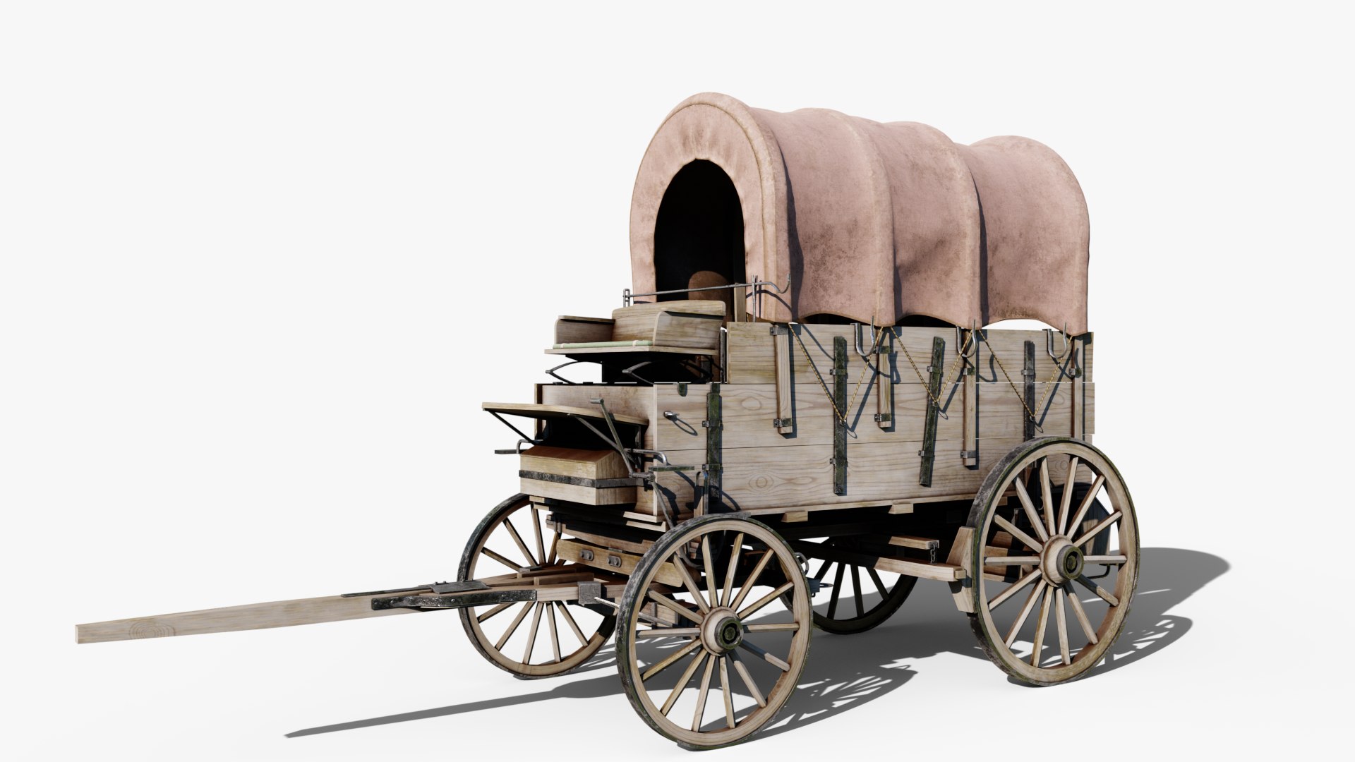 3D Large Covered Wagon Model - TurboSquid 2225667