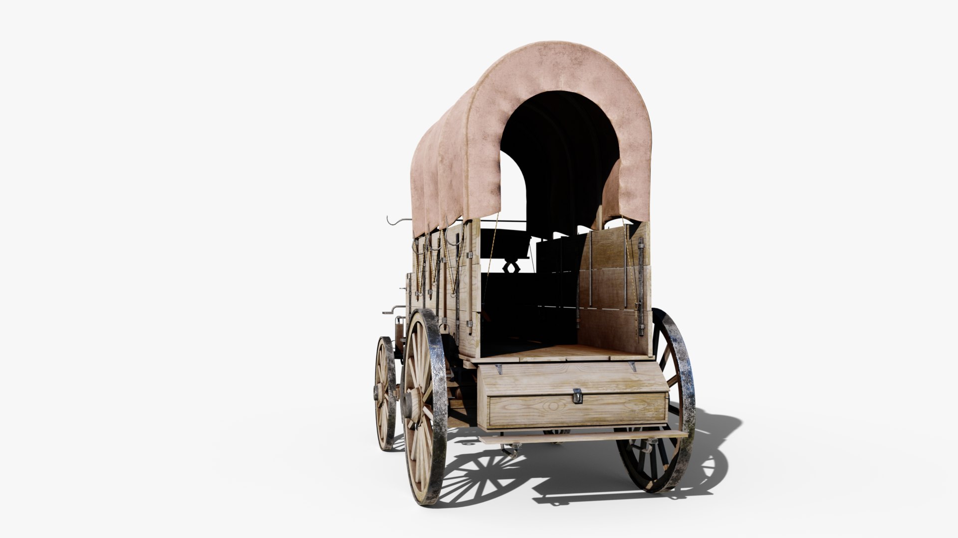 3D Large Covered Wagon Model - TurboSquid 2225667
