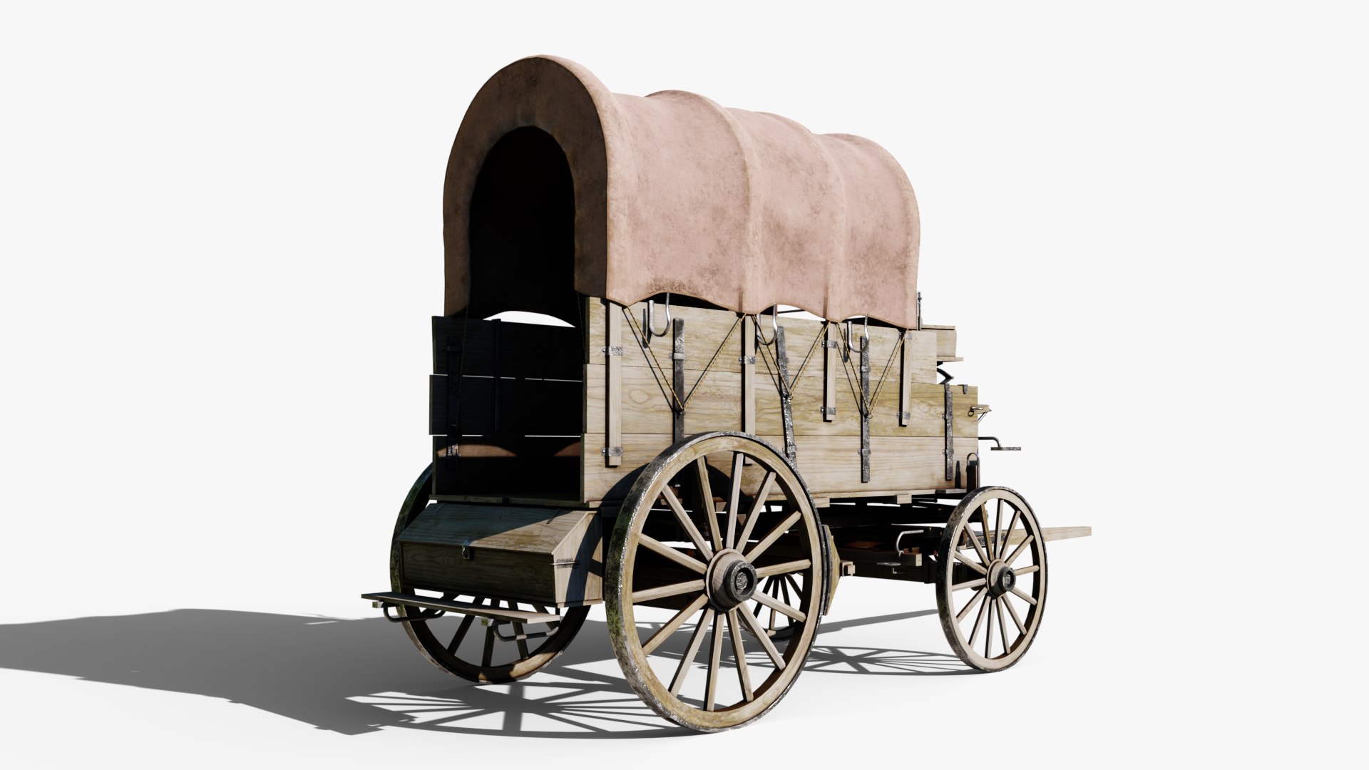 3D Large Covered Wagon Model - TurboSquid 2225667