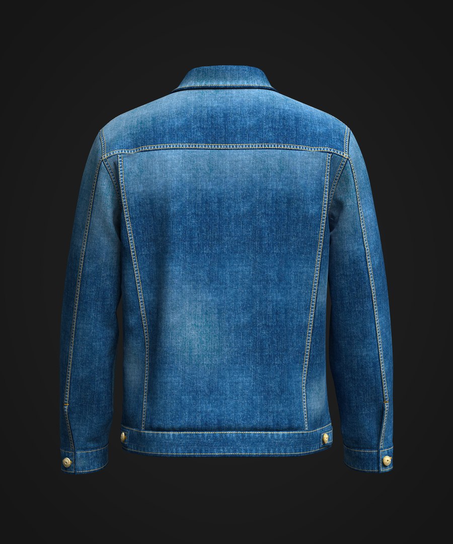 3D Mens Blue Denim Jeans Jacket Model - TurboSquid 1988993