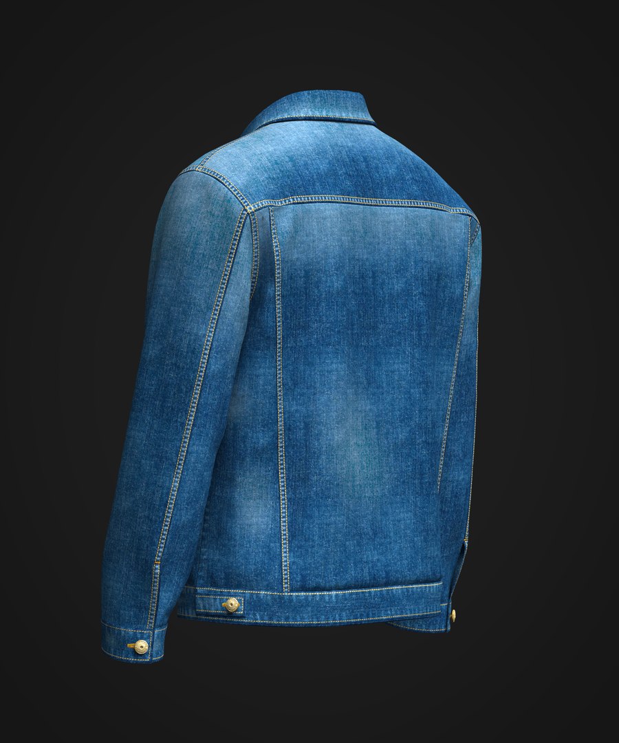 3D Mens Blue Denim Jeans Jacket Model - TurboSquid 1988993