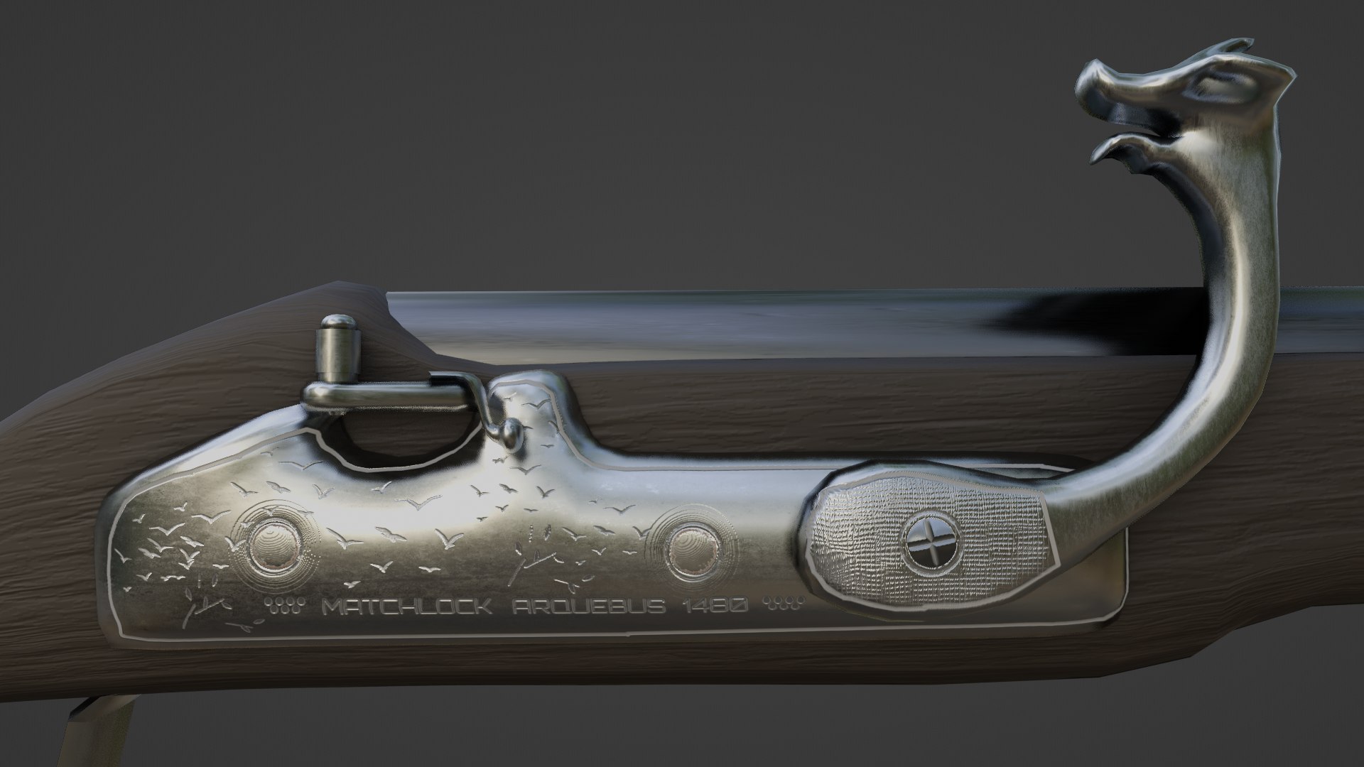 1480 Matchlock Arquebus Rifle 3D Model - TurboSquid 1959527