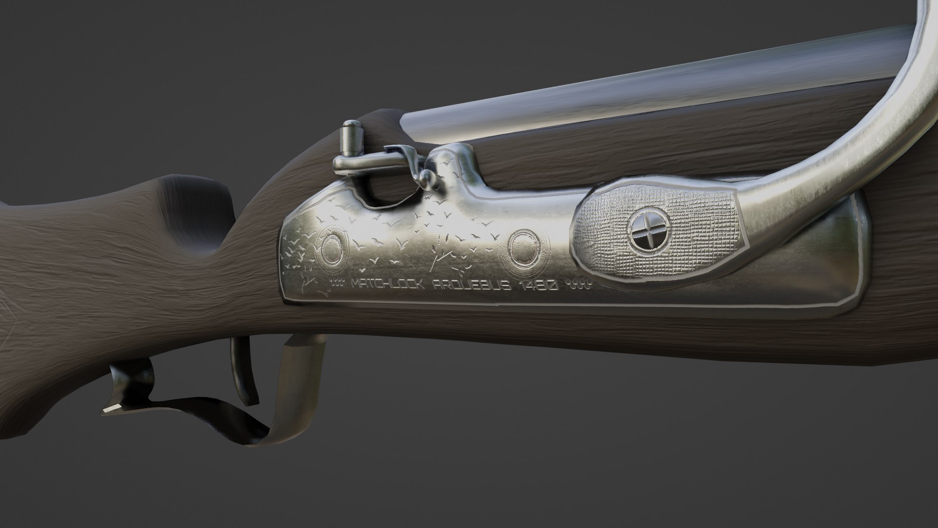 1480 Matchlock Arquebus Rifle 3D Model - TurboSquid 1959527