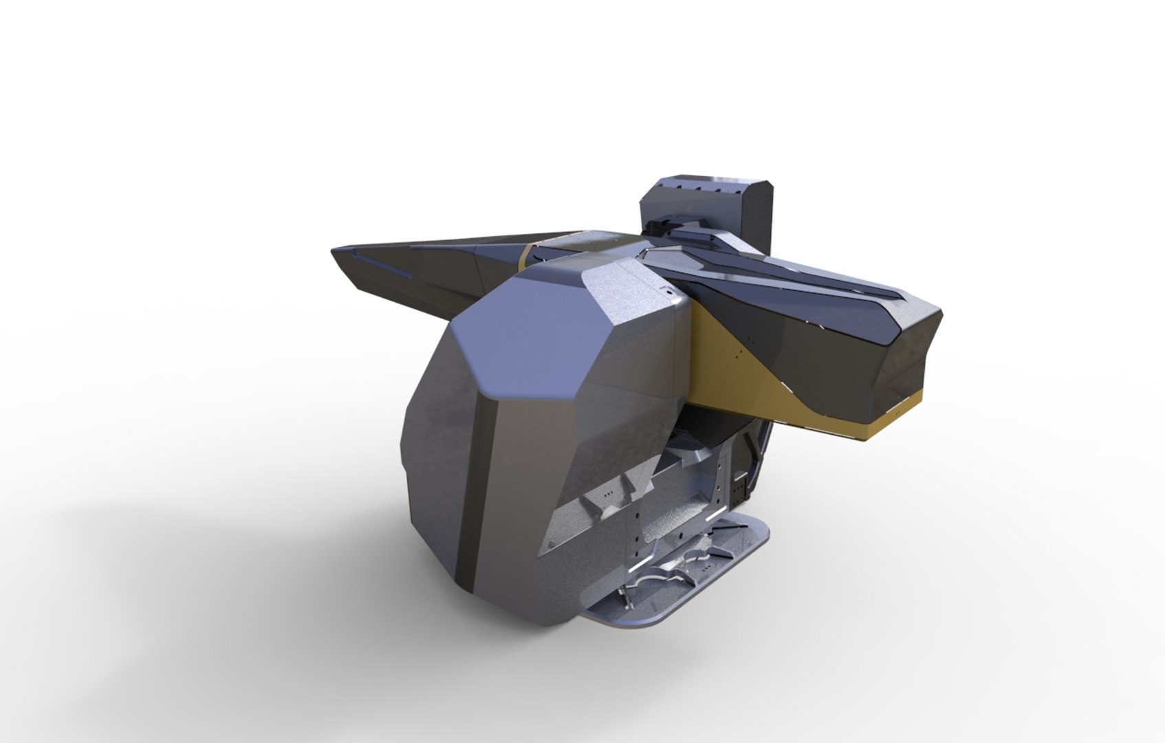 modelo 3d 12-7 MM Remote Controlled Stabilized Naval Gun System ...