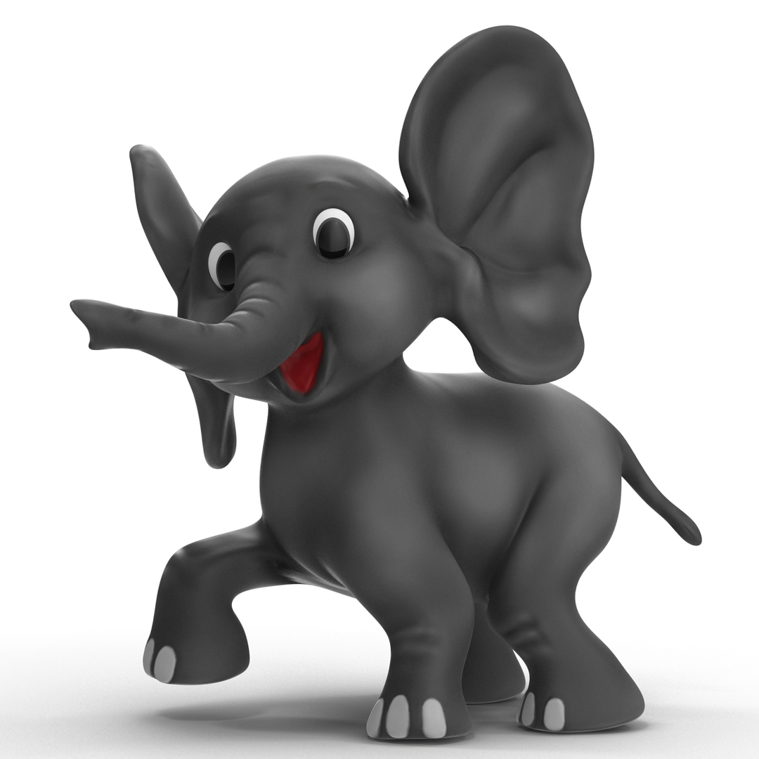 3d model cartoon elephant rigged