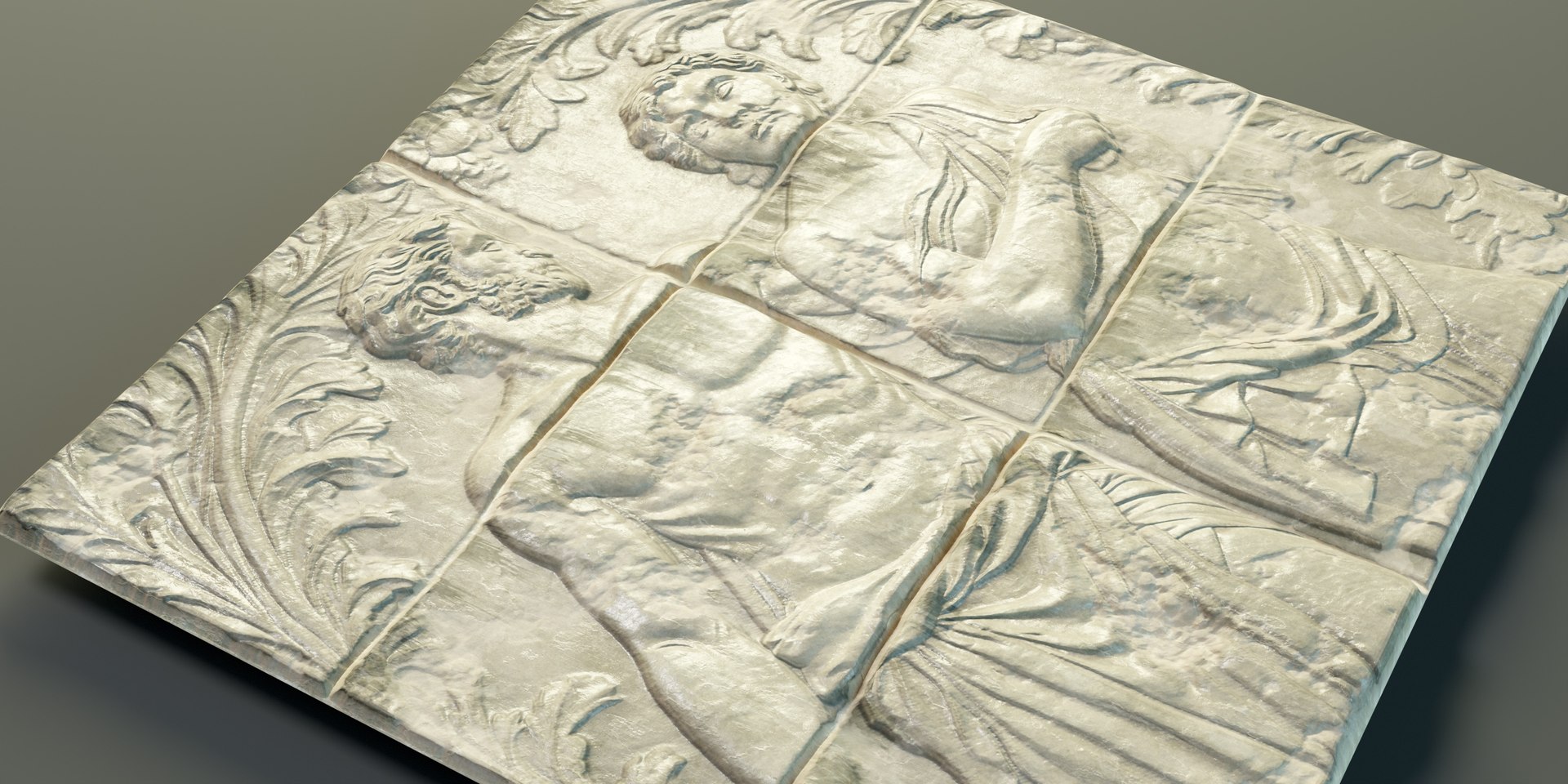 3D Bas-relief Wall Panel PBR 02 - TurboSquid 2385350
