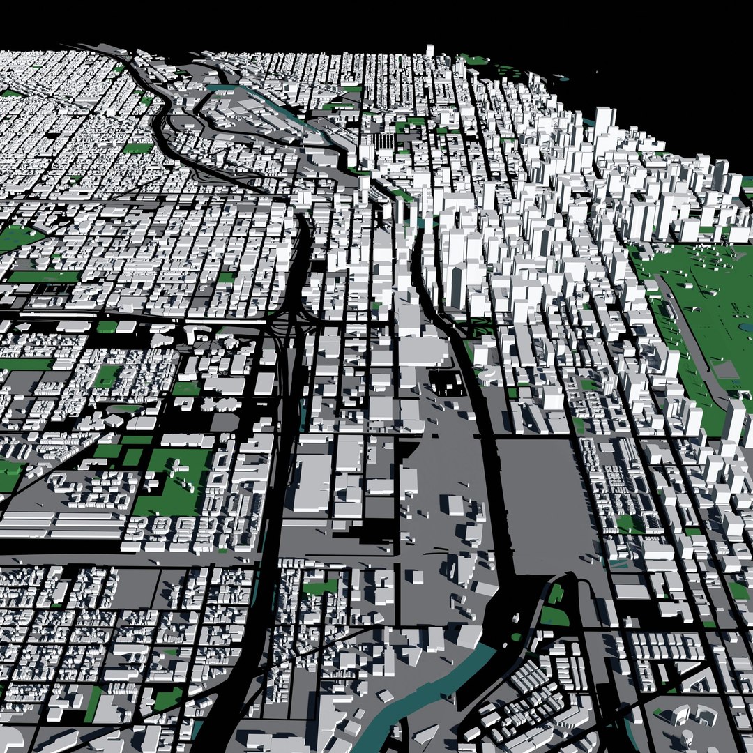 3D Chicago USA - Mass Buildings Model - TurboSquid 1977119