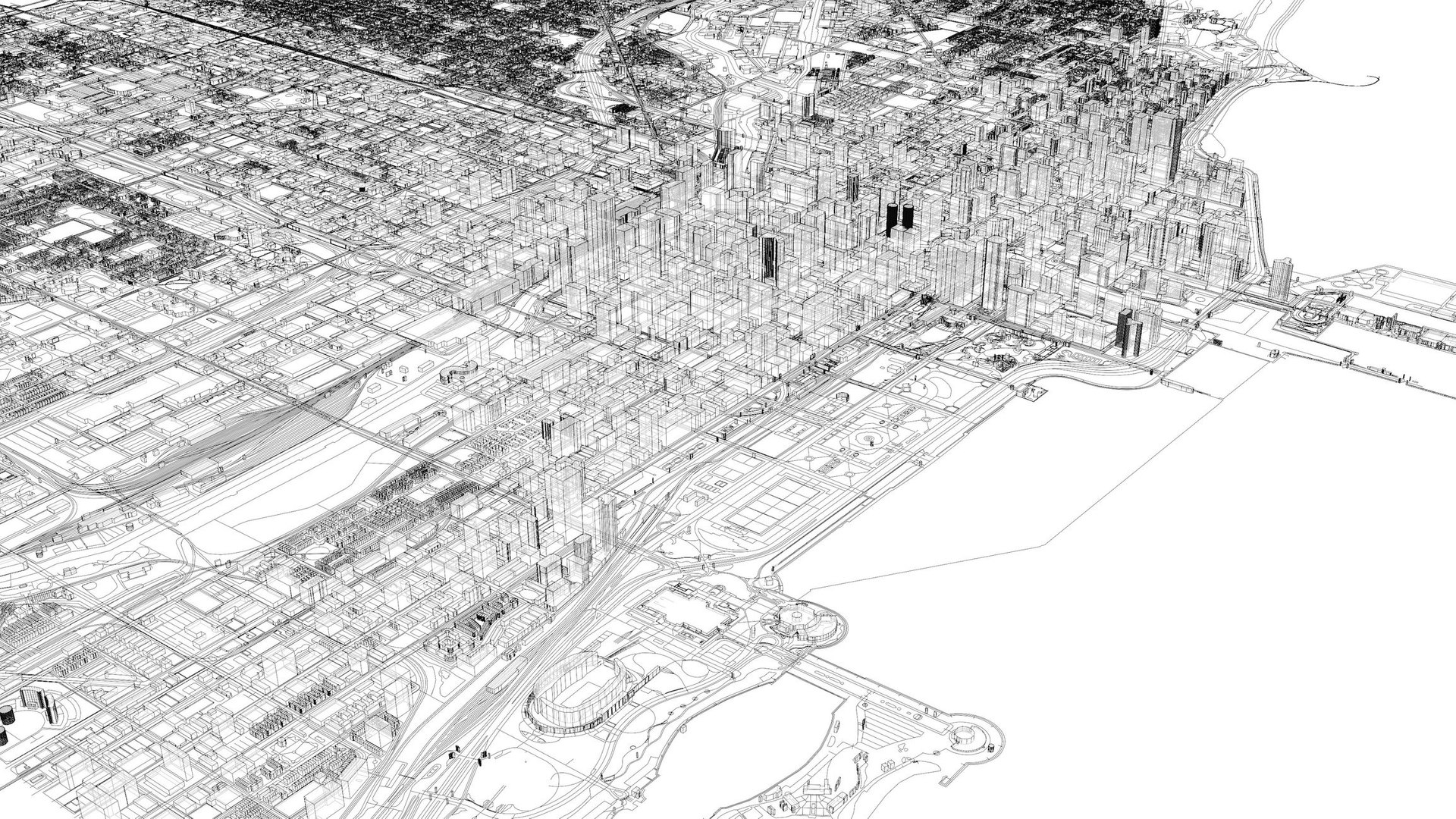 3D Chicago USA - Mass Buildings Model - TurboSquid 1977119