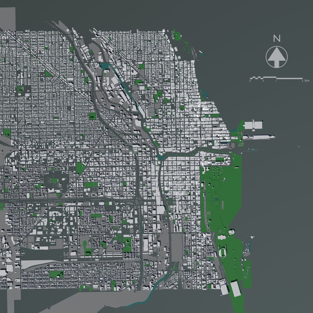 3D Chicago USA - Mass Buildings Model - TurboSquid 1977119