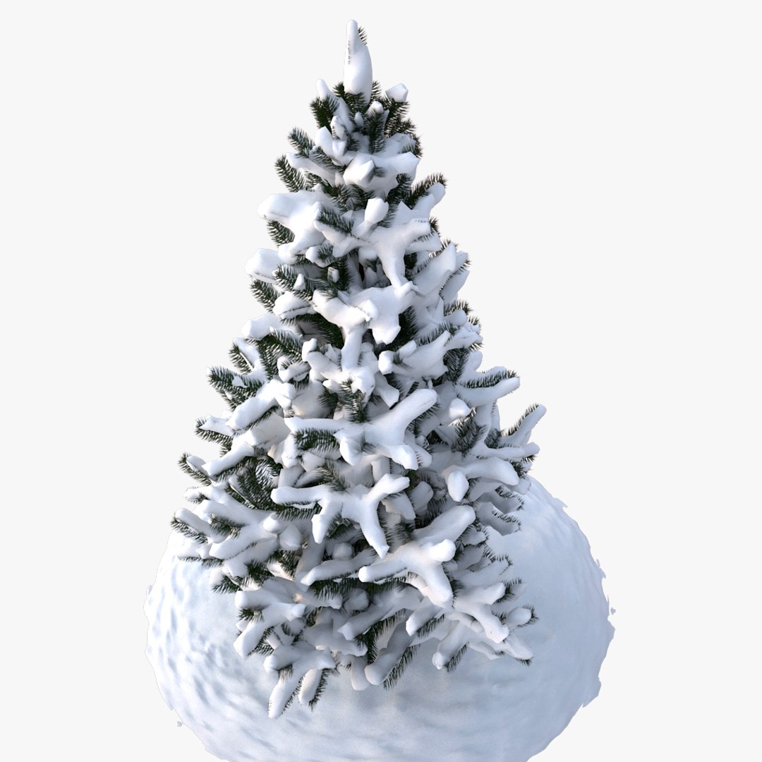 3d Model Snowy Pine Tree V2