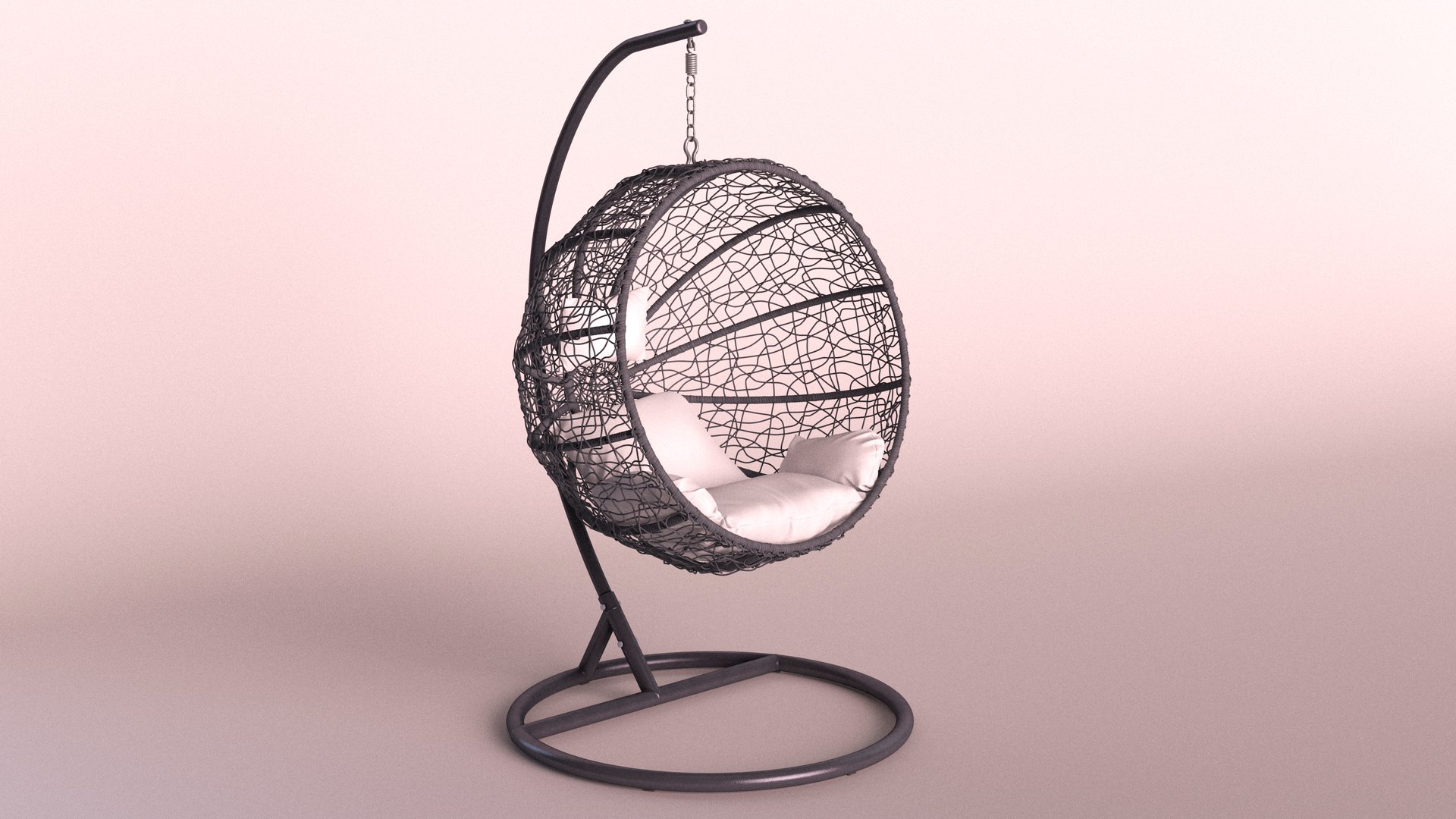 Hanging Ball Shaped Chair With Stand Gray Model - TurboSquid 2112910