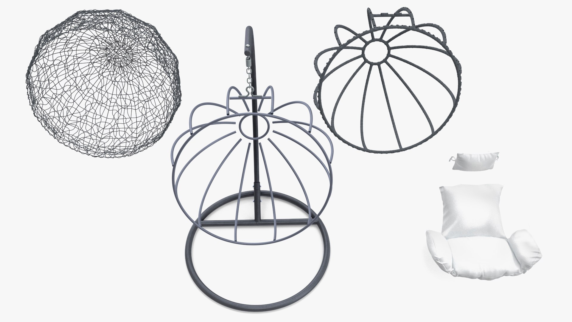 Hanging Ball Shaped Chair With Stand Gray Model - TurboSquid 2112910