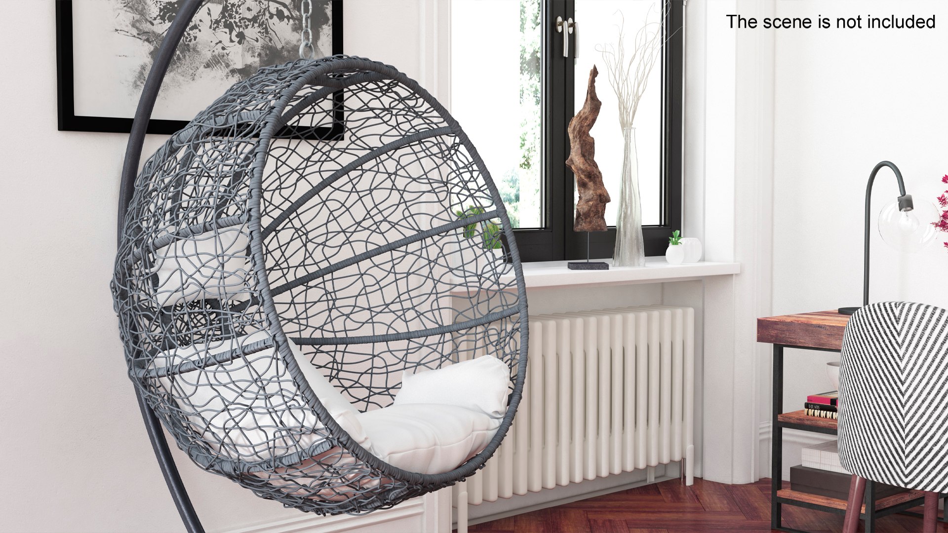 Hanging Ball Shaped Chair With Stand Gray Model - TurboSquid 2112910