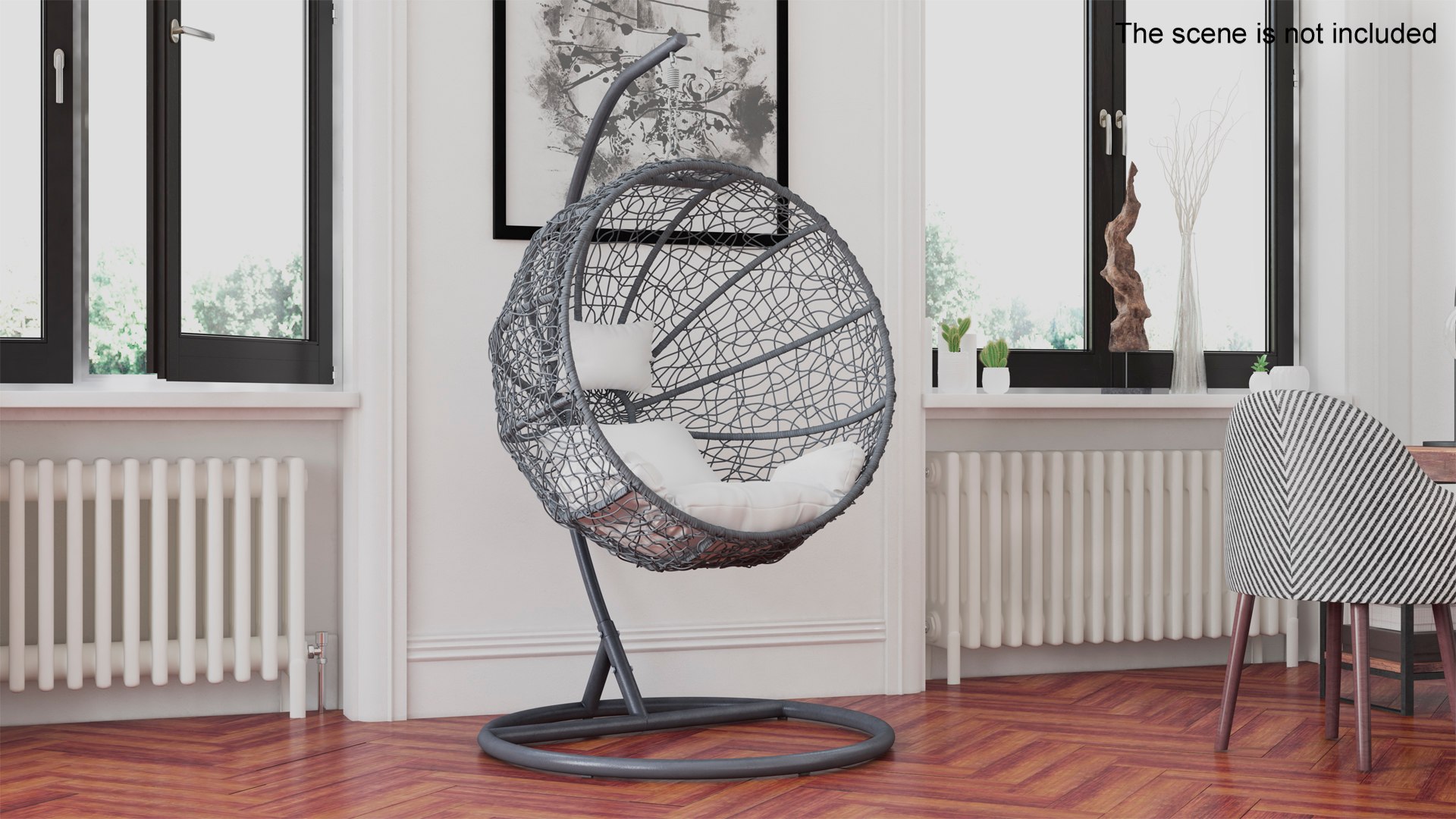 Hanging Ball Shaped Chair With Stand Gray Model - TurboSquid 2112910