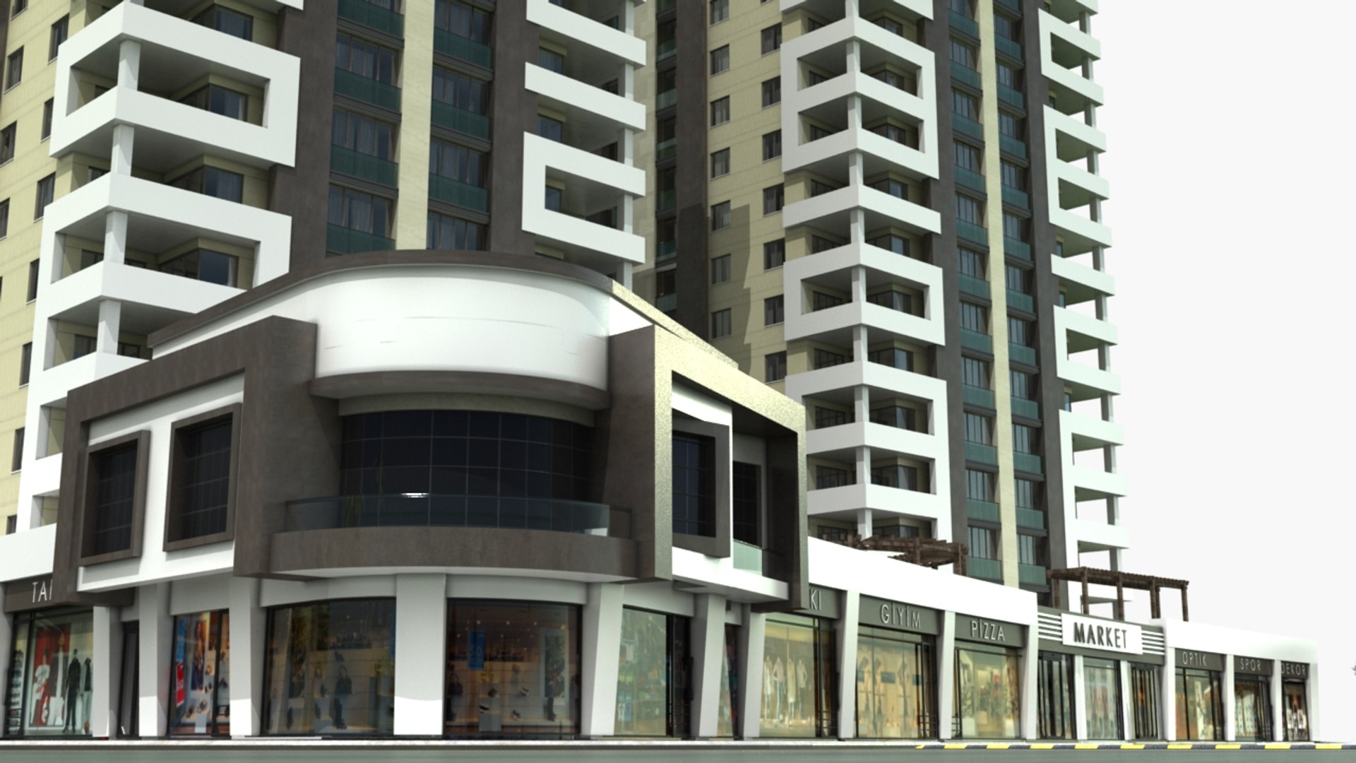 Building condo 3D - TurboSquid 1282215