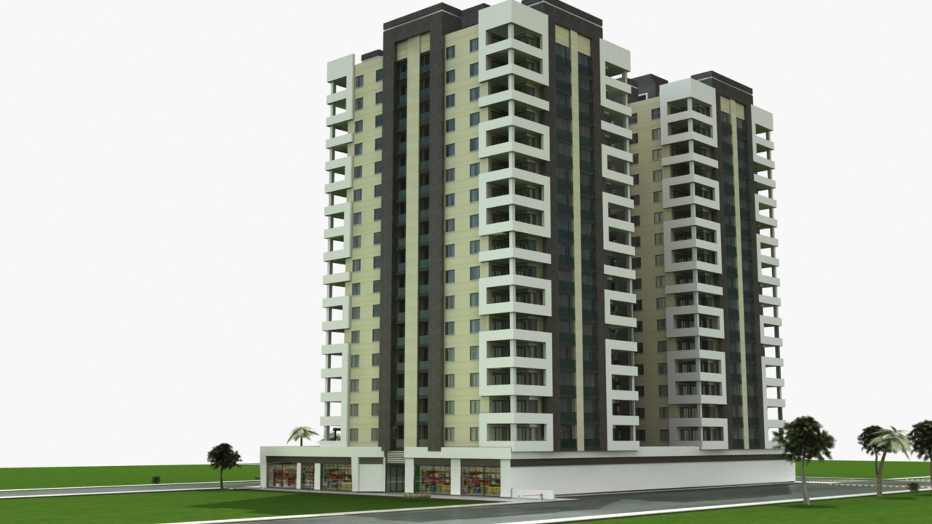 Building condo 3D - TurboSquid 1282215