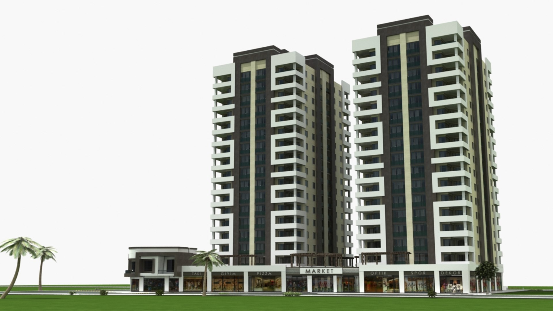 Building condo 3D - TurboSquid 1282215