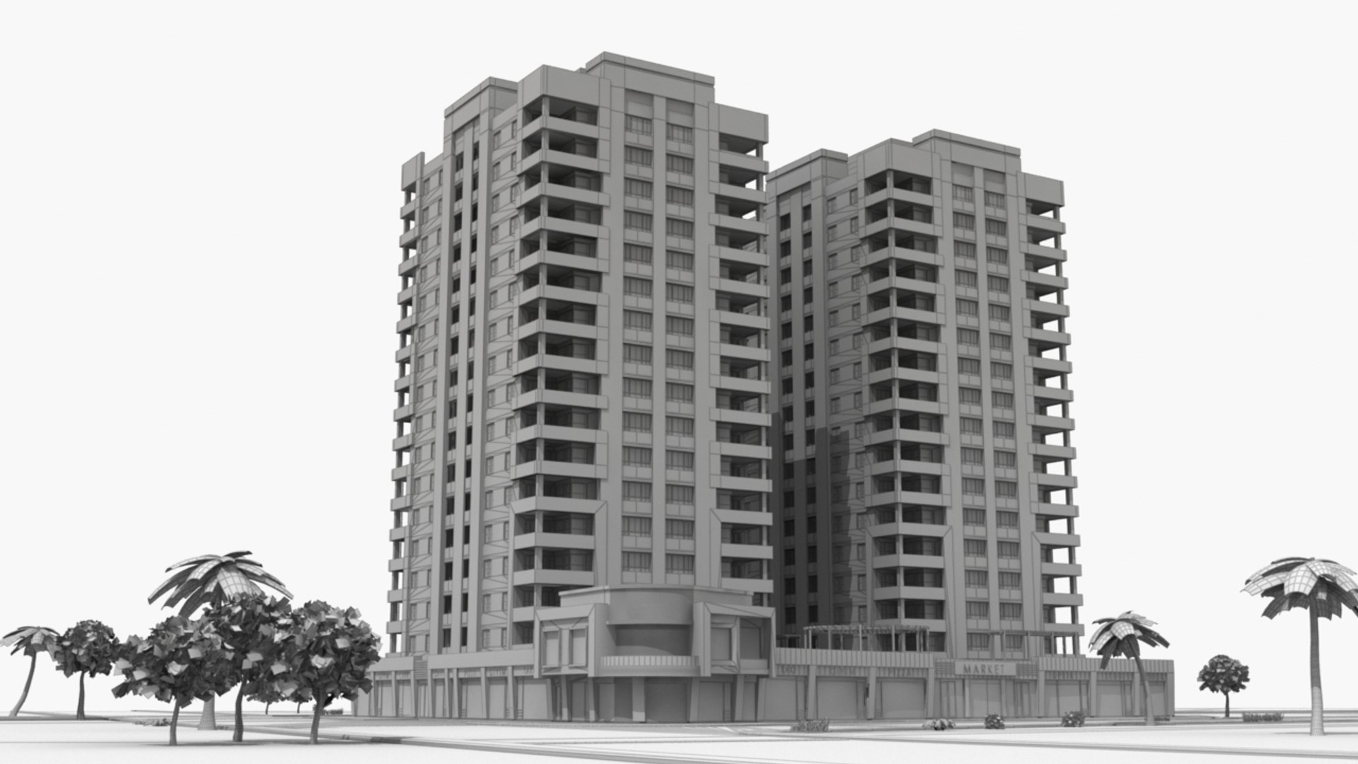 Building condo 3D - TurboSquid 1282215