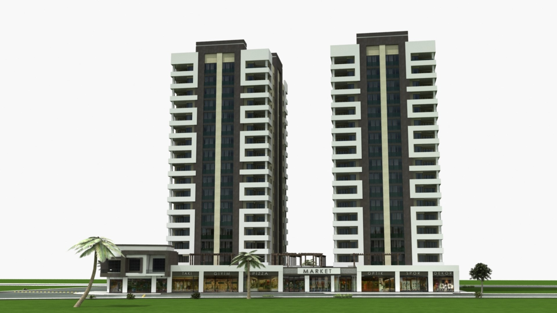 Building condo 3D - TurboSquid 1282215