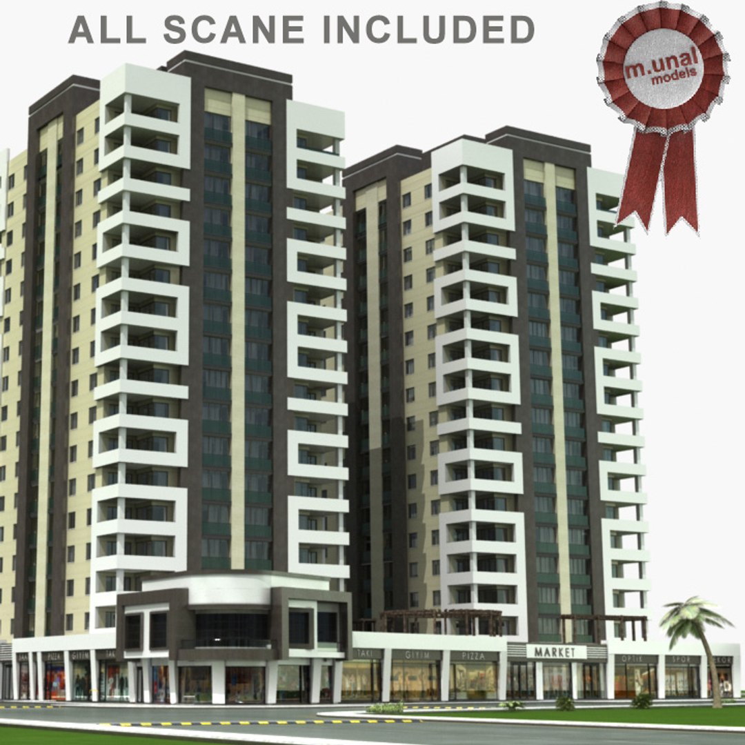 Building condo 3D - TurboSquid 1282215