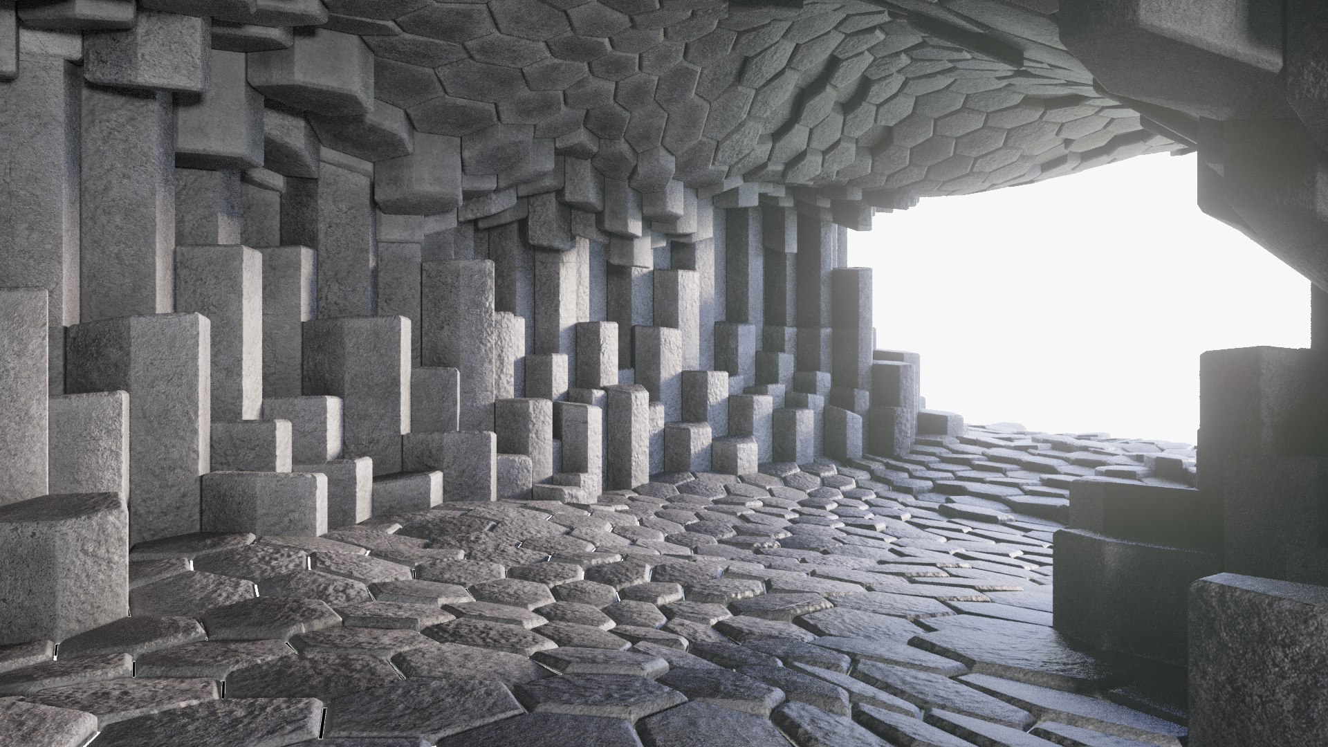 3D Cave Rock Hexagonal Part 4 Model - TurboSquid 1930134
