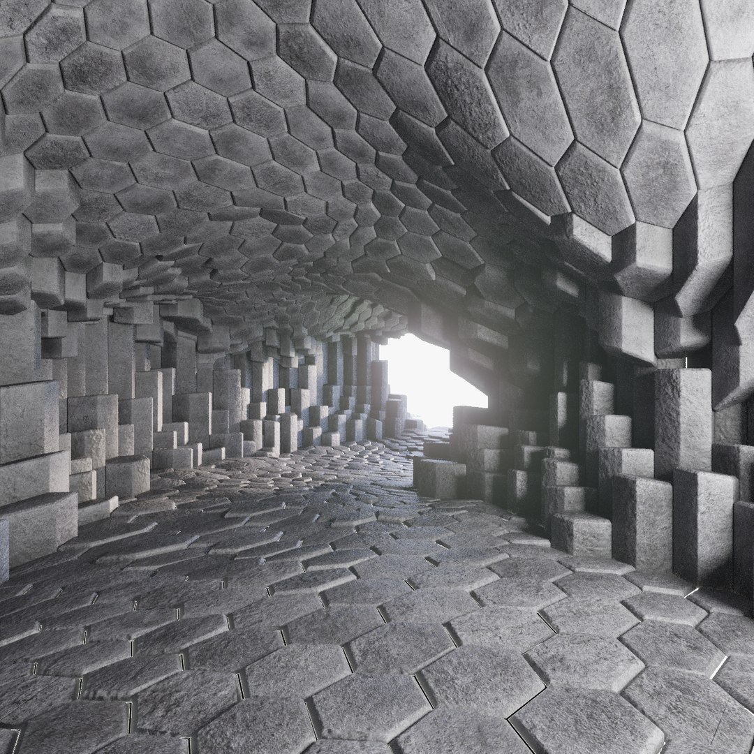 3D Cave Rock Hexagonal Part 4 Model - TurboSquid 1930134