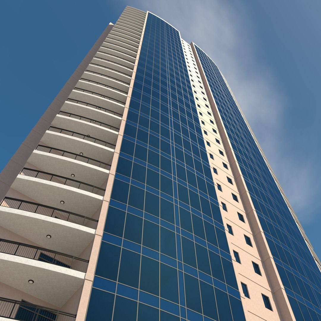 3d Residential Apartment Building Model