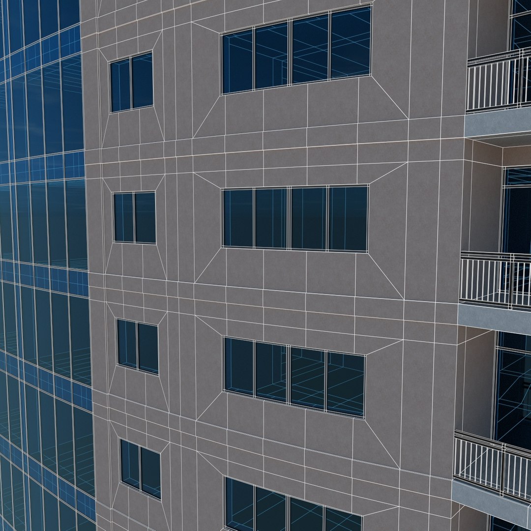 3d Residential Apartment Building Model