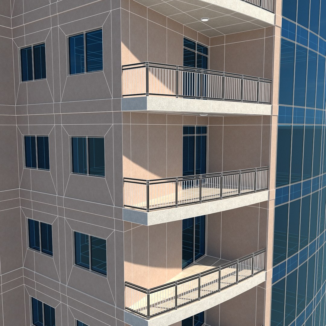 3d Residential Apartment Building Model
