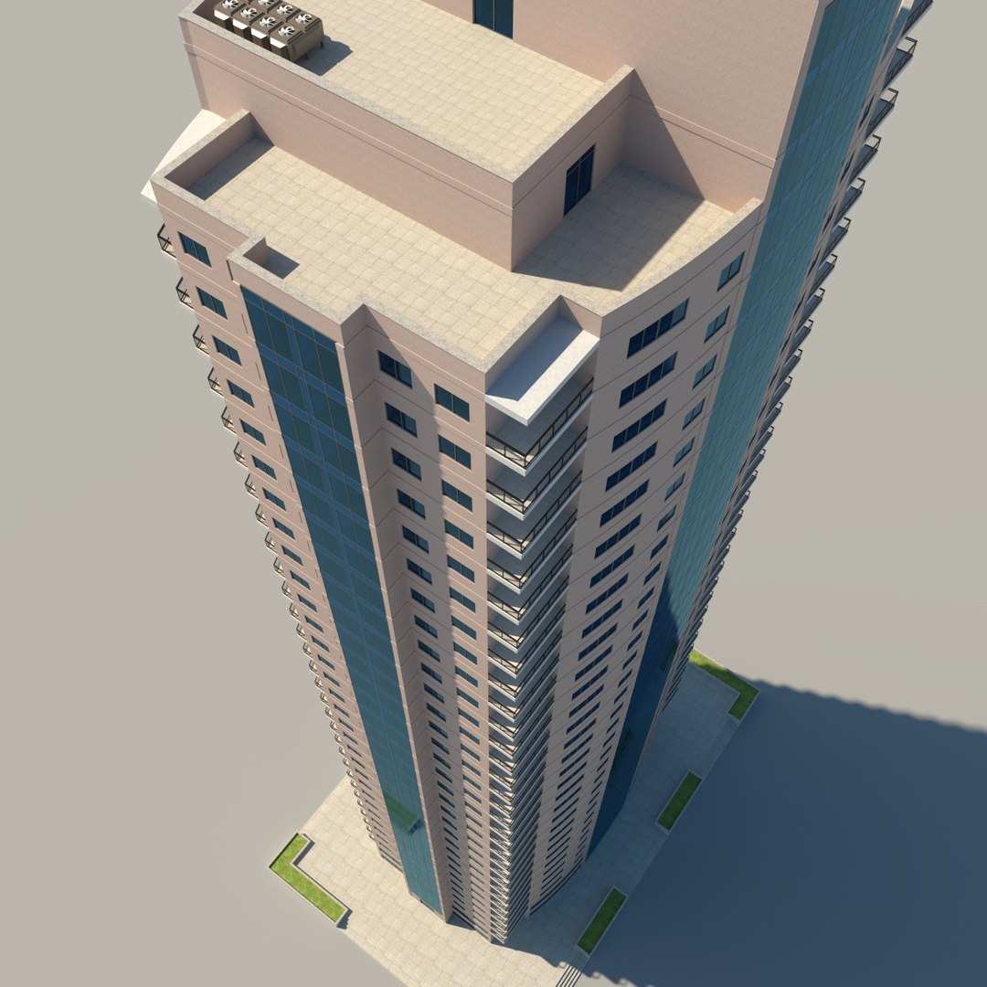 3d Residential Apartment Building Model