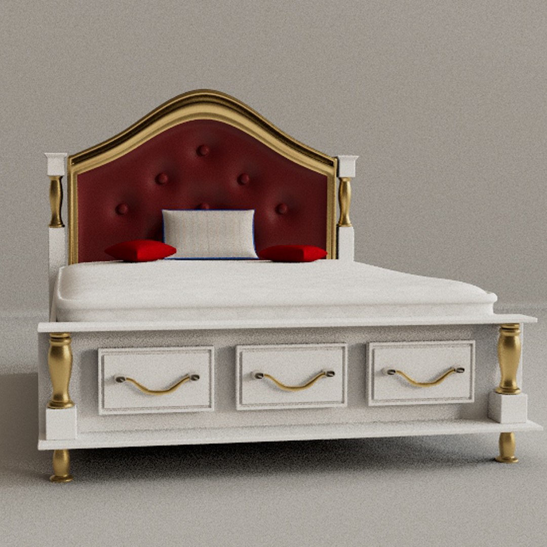3D Capitone Bed - TurboSquid 1975472