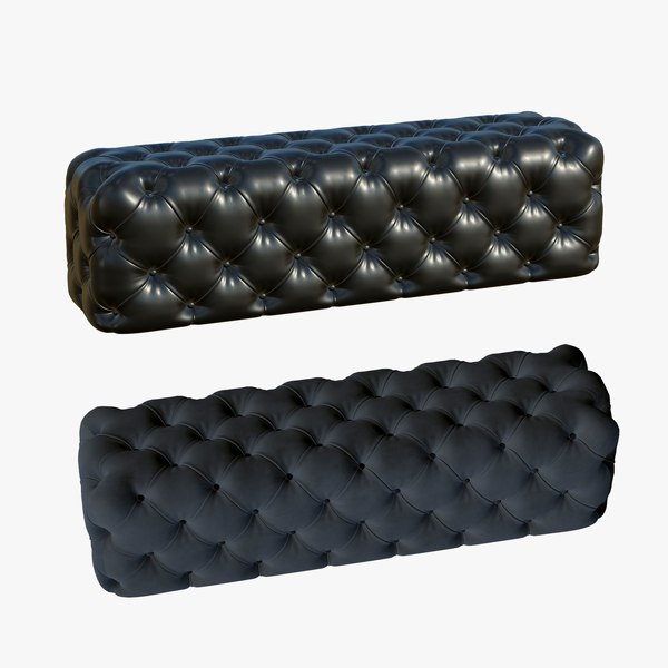 modelo 3d Banco Chesterfield De Cuero Y Terciopelo - TurboSquid 1904548