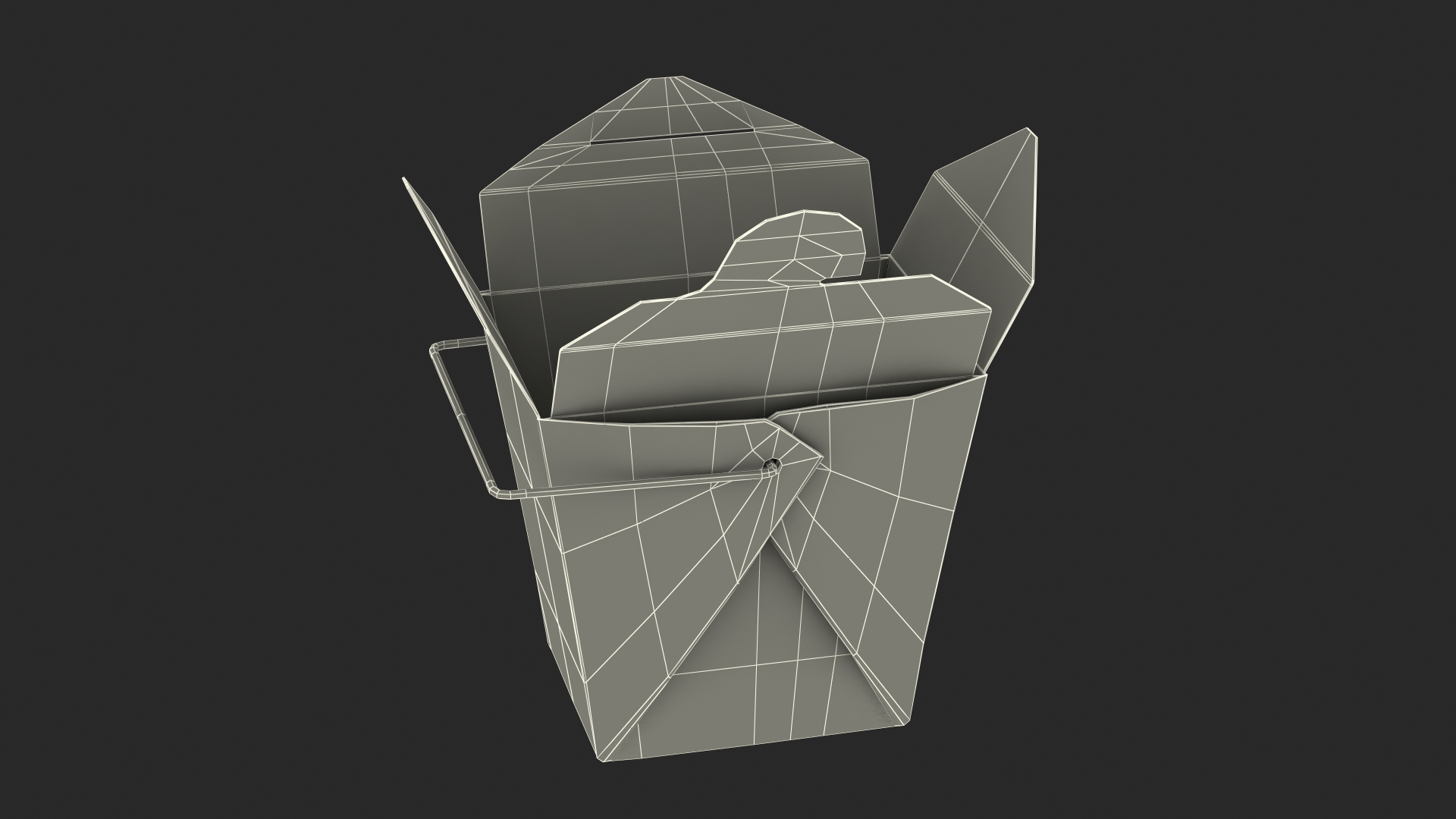 Chinese Restaurant Opened Takeout Box 16 Oz 3D Model - TurboSquid 1769385