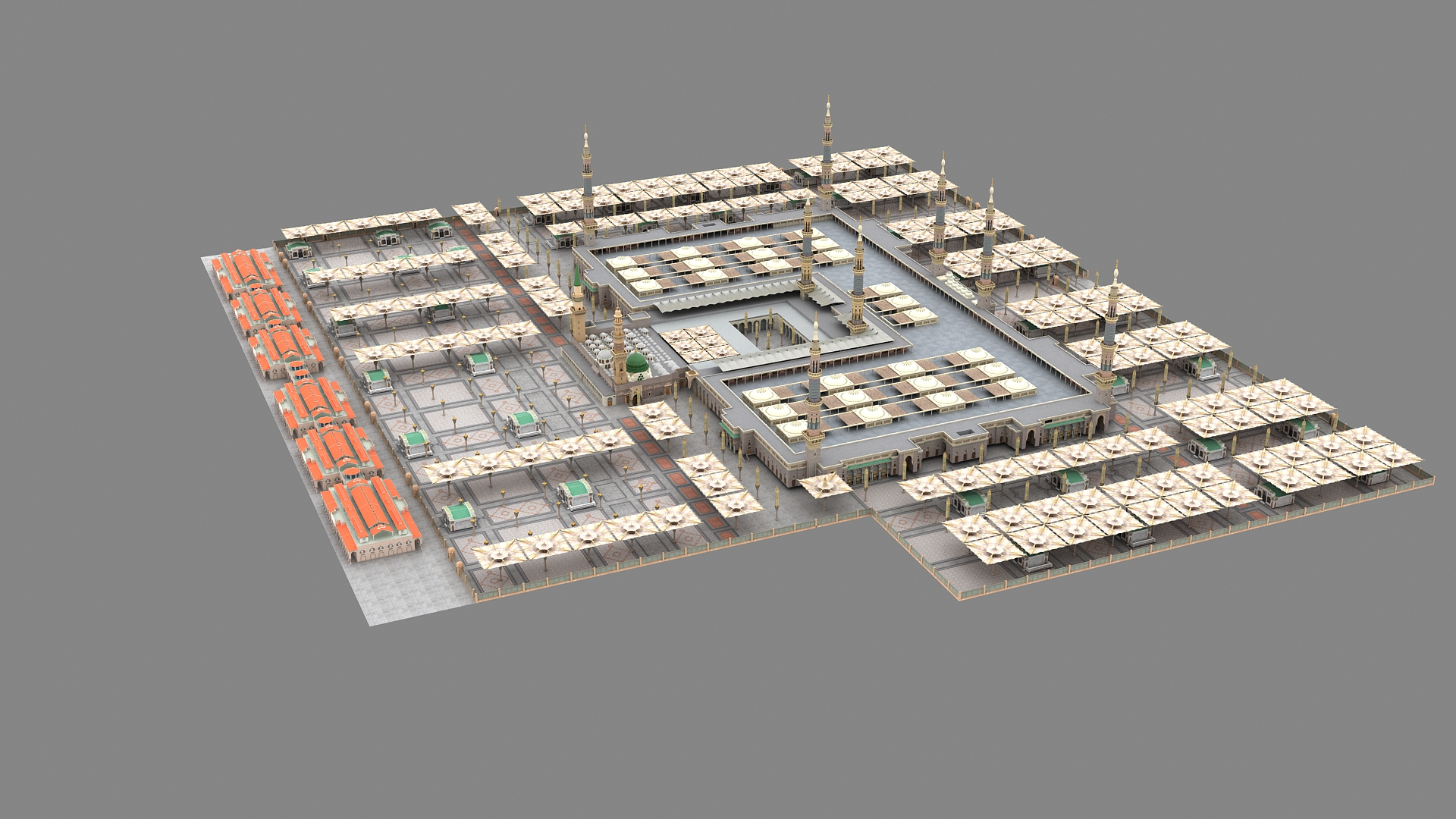 Masjid Al Nabawi Prophet Mosque Medina 3D Model - TurboSquid 2285285